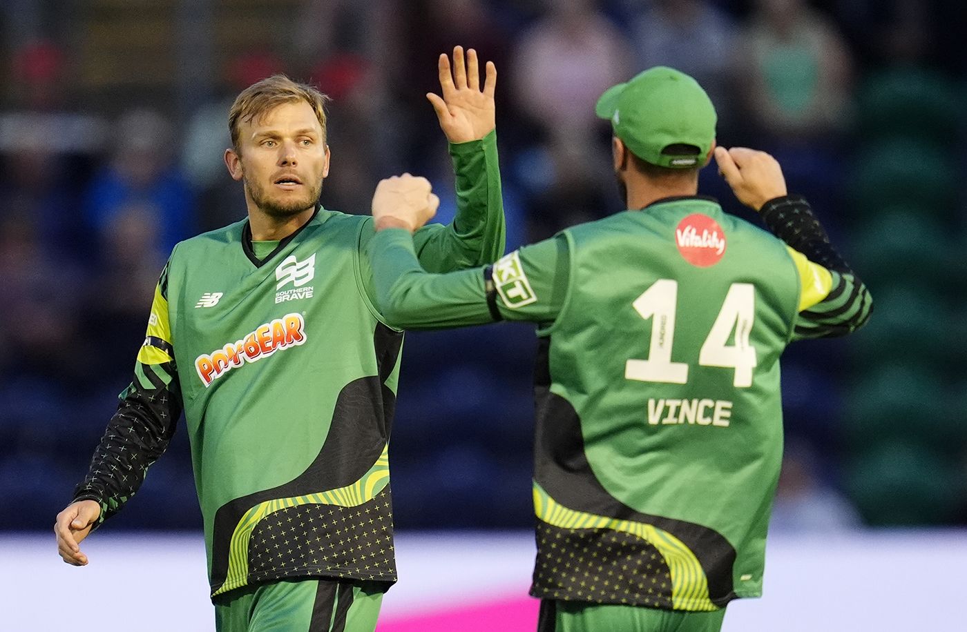 Danny Briggs celebrates a breakthrough with James Vince | ESPNcricinfo.com