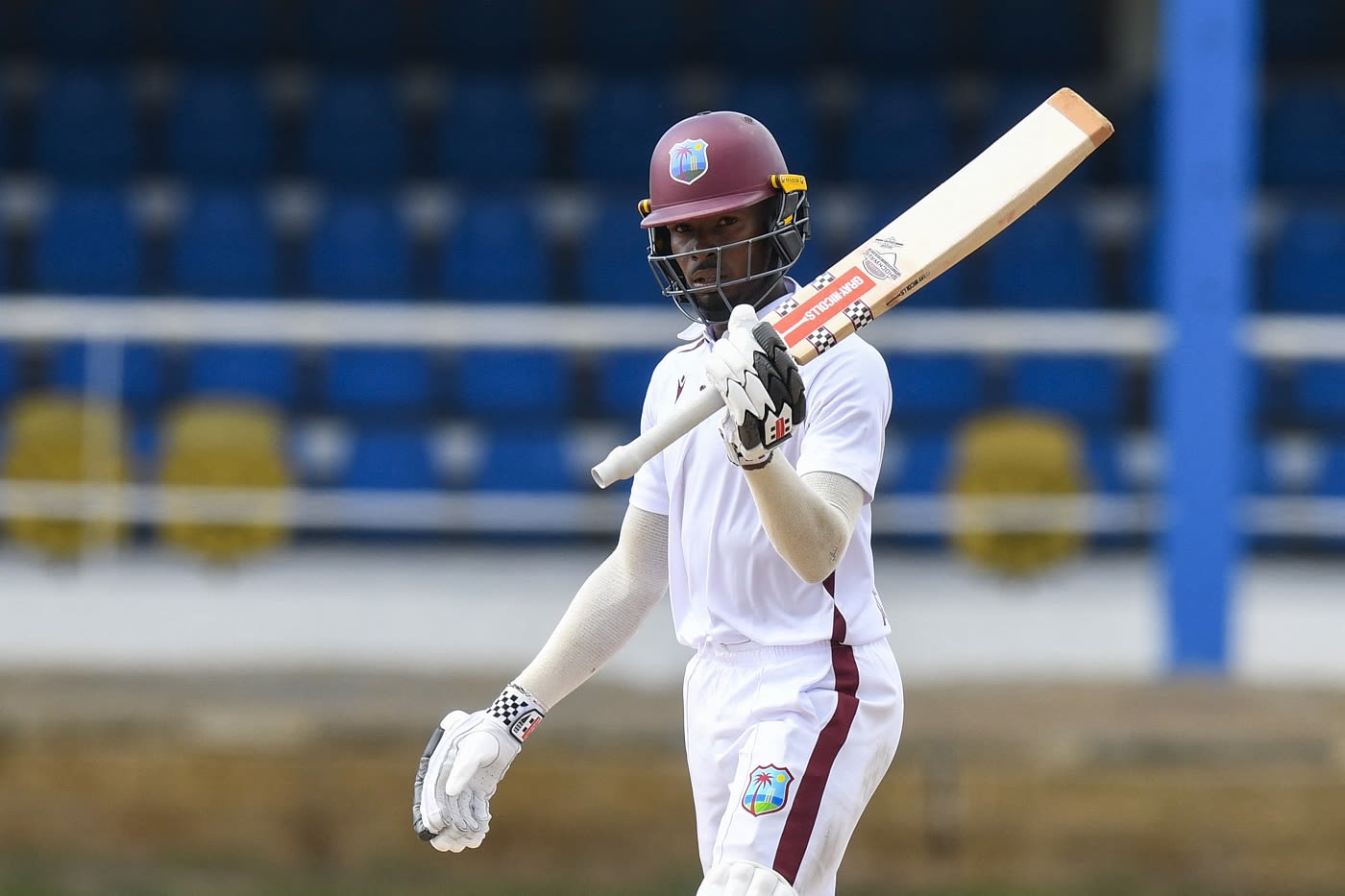 Alick Athanaze celebrates his half-century | ESPNcricinfo.com