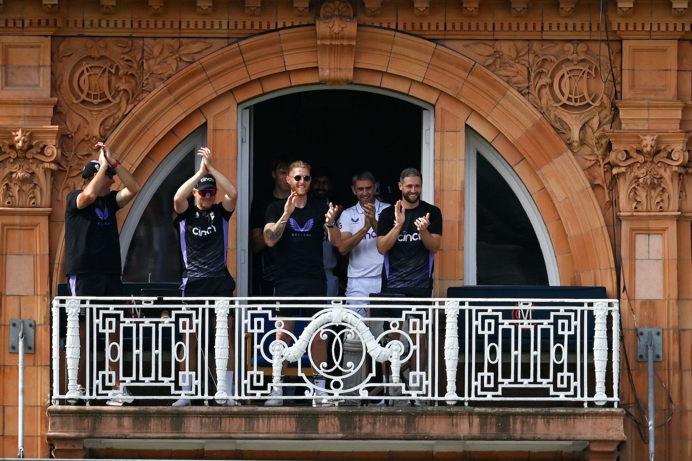 Ben Stokes, Ollie Pope and Chris Woakes applaud Gus Atkinson's century ...