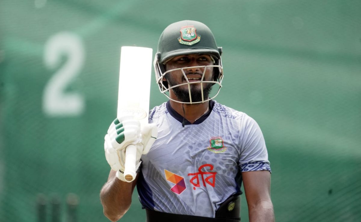 Jaker Ali walks out for a nets session at Bangladesh's training camp ...
