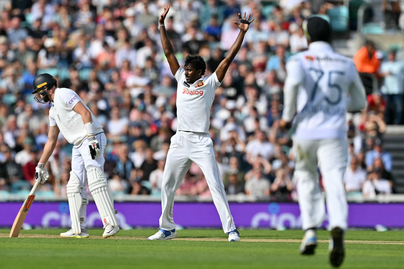 Milan Rathnayake celebrates Gus Atkinson's wicket | ESPNcricinfo.com