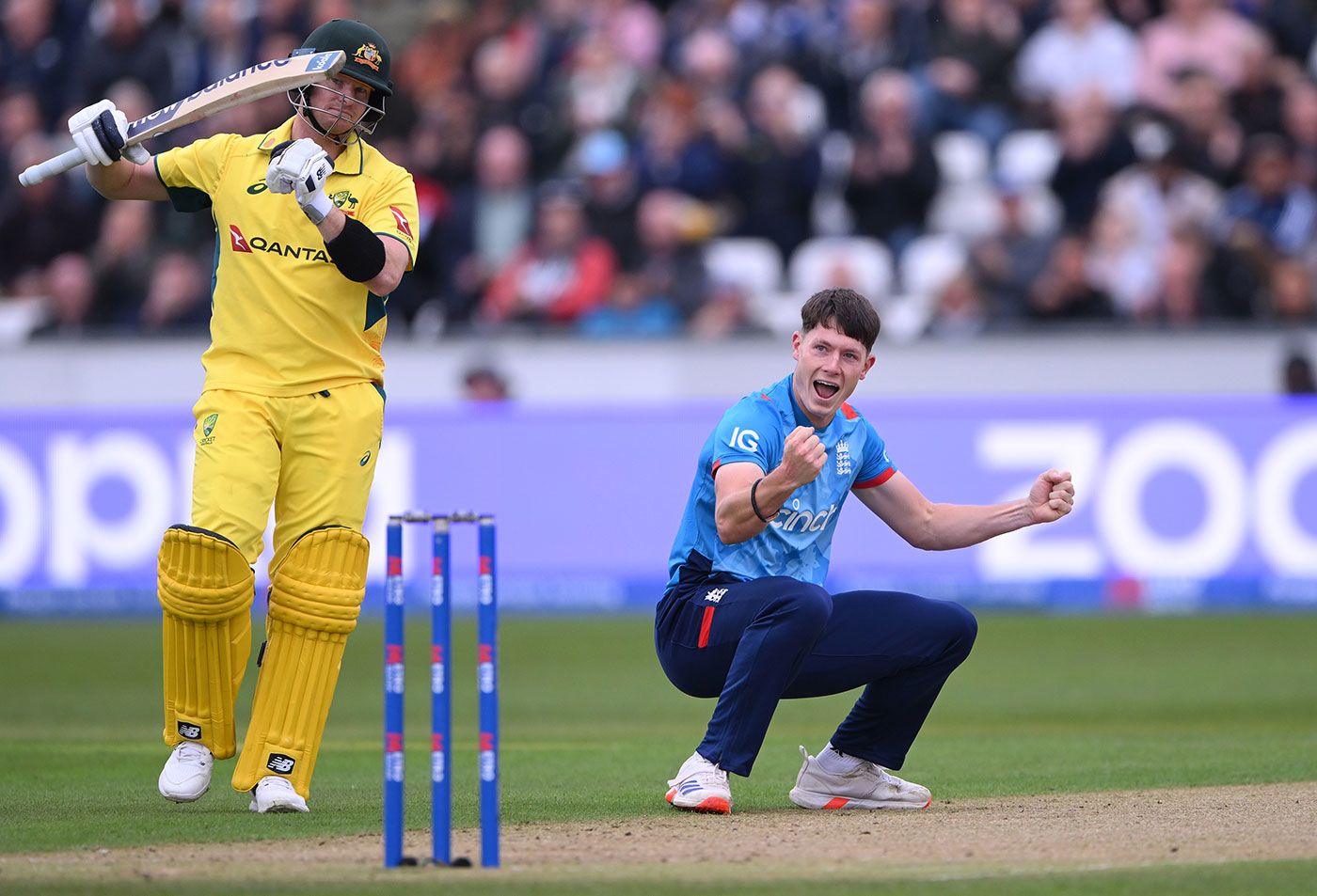 Steven Smith immediately reviewed an lbw against Matthew Potts ...