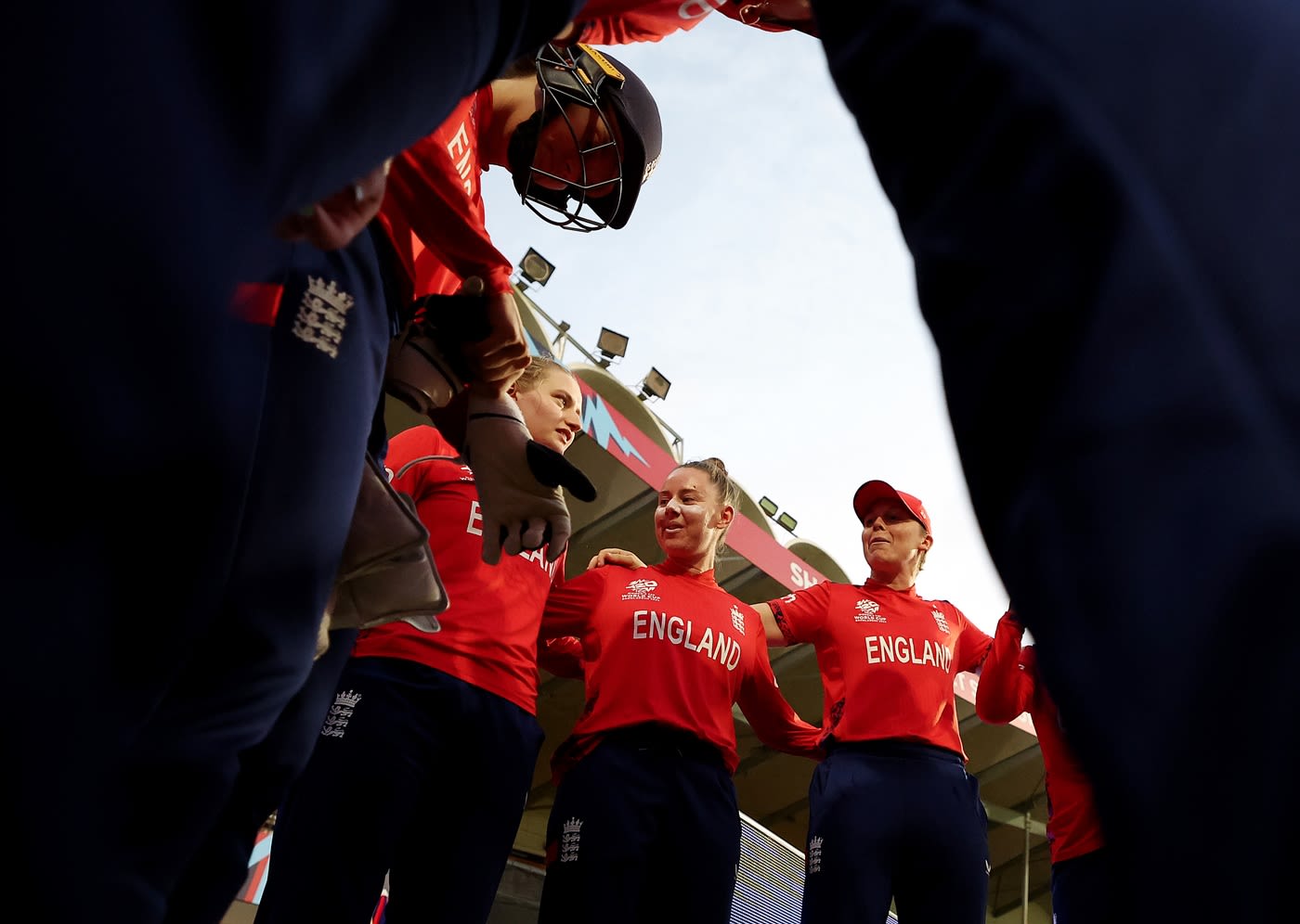 The England team in their pre-match huddle | ESPNcricinfo.com
