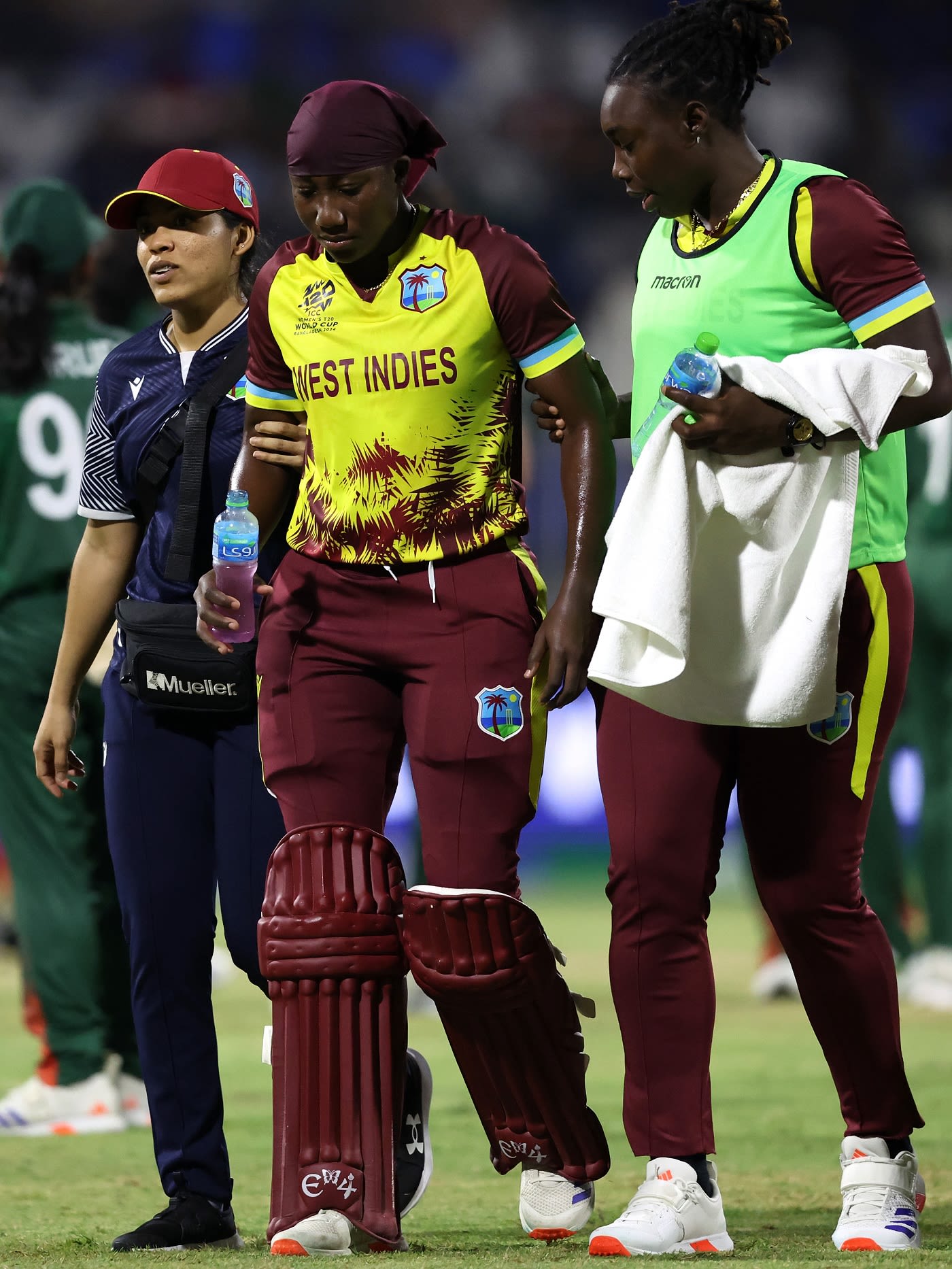 Stafanie Taylor had to retire hurt after hobbling for a long while ...