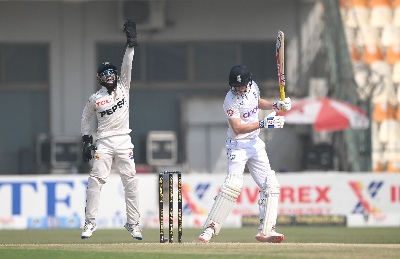 Noman Ali pinned Harry Brook lbw to deepen England's gloom ...
