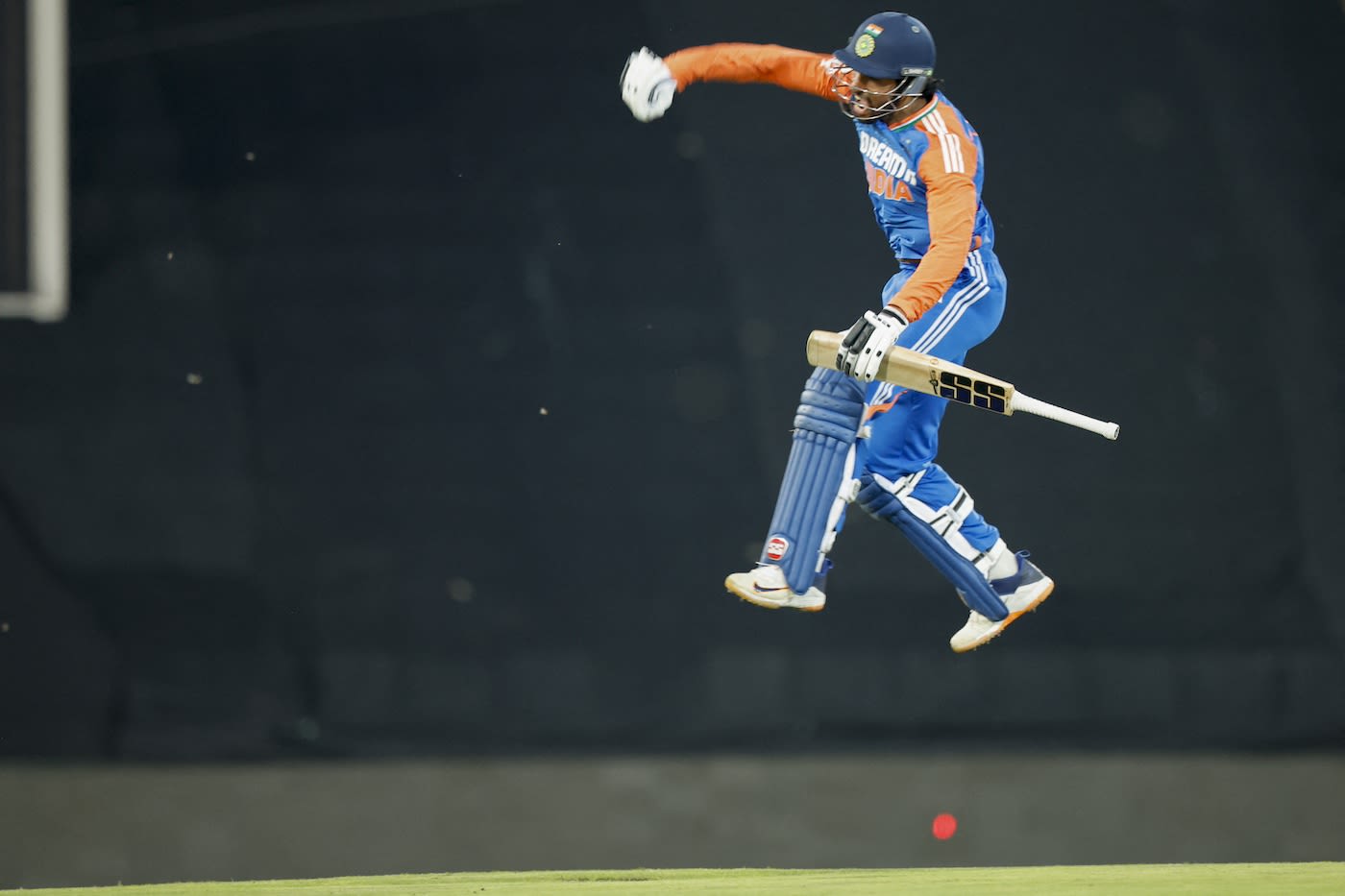 Tilak Varma leaps in celebration after bringing up his first ...