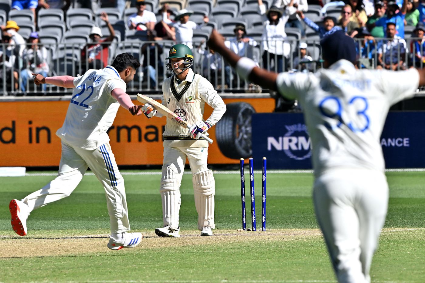 Harshit Rana's offcutter cleaned up Alex Carey and ended the game ...