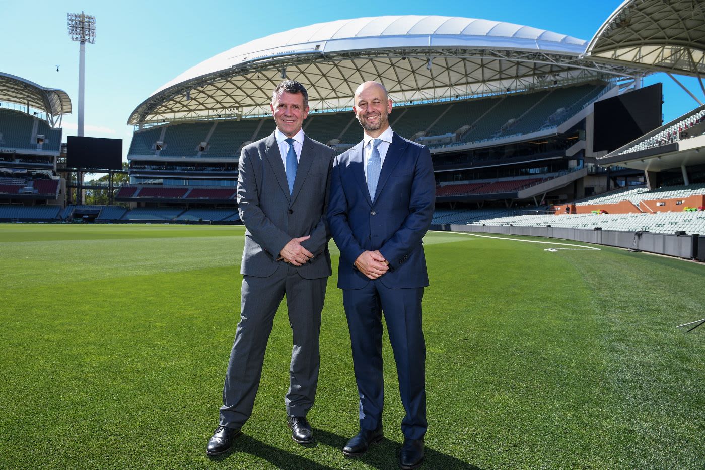 Cricket Australia chair Mike Baird (left) with newly appointed CEO Todd ...