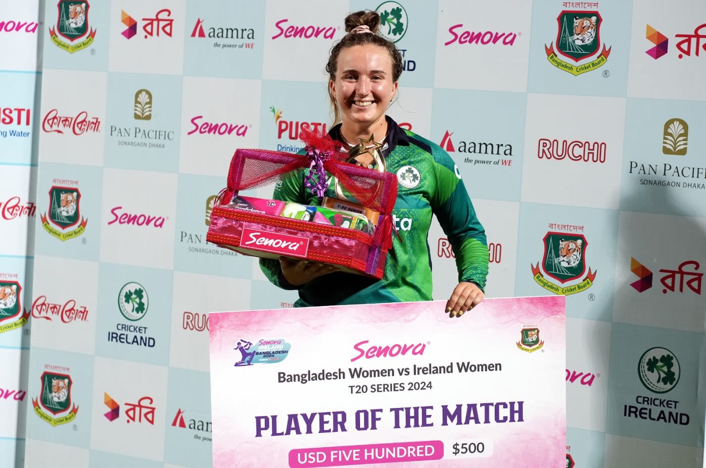 Leah Paul was adjudged the Player of the Match for her T20I best of 79 ...