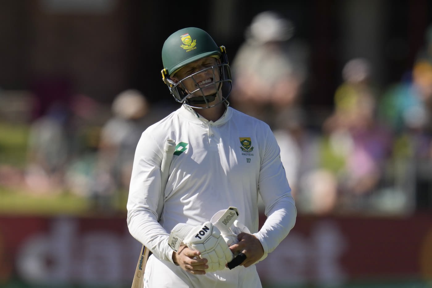 Ryan Rickelton was lbw to a shooter he could do little about ...
