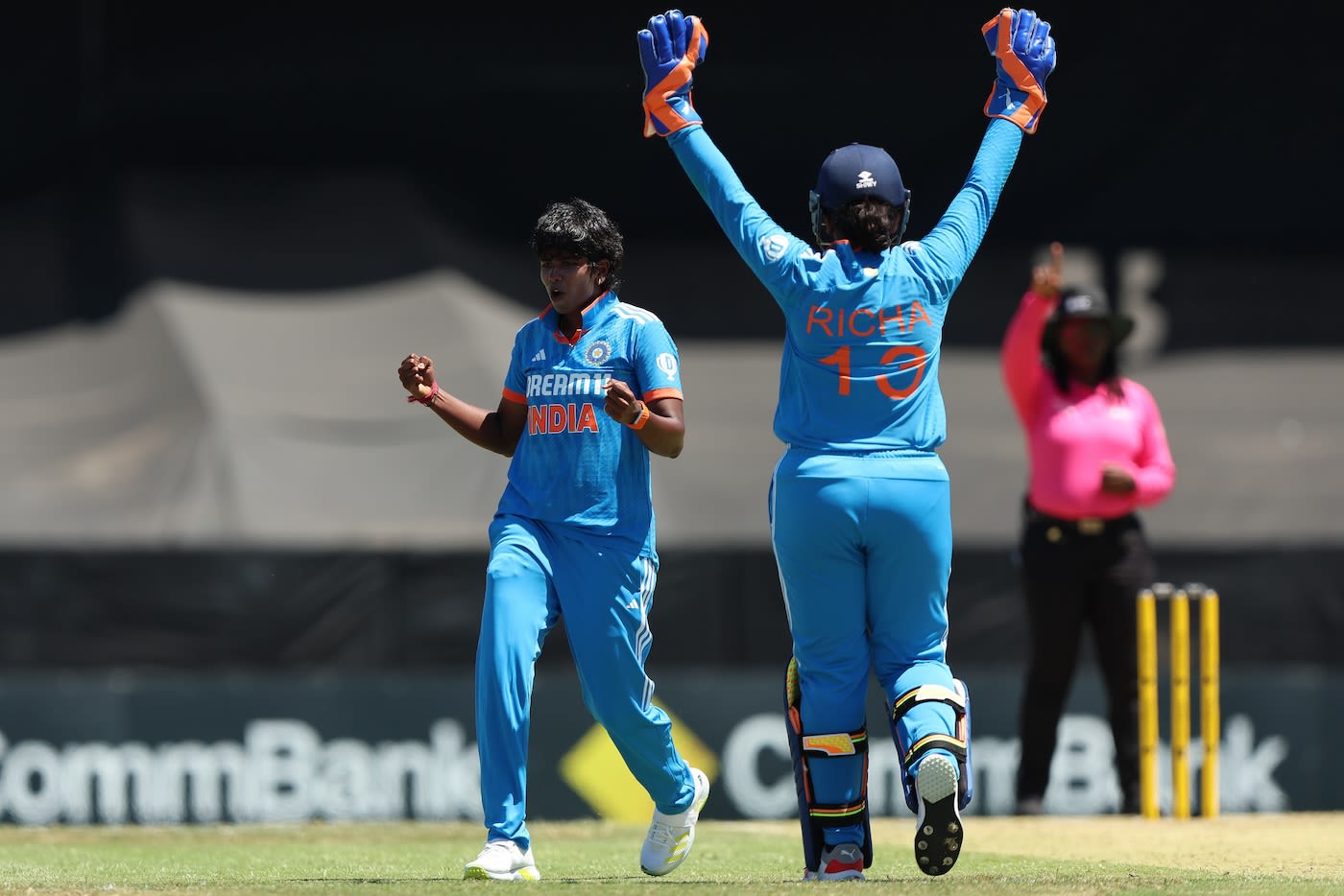 Richa Ghosh joins Arundhati Reddy to celebrate one of her strikes ...