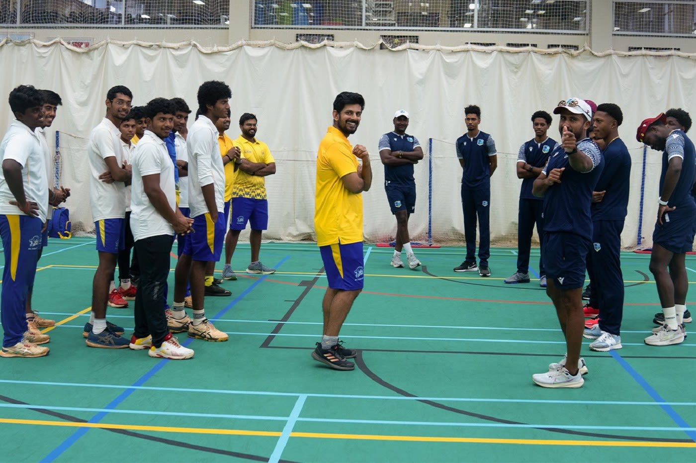 West Indies' emerging players train at the Super Kings Academy indoor ...