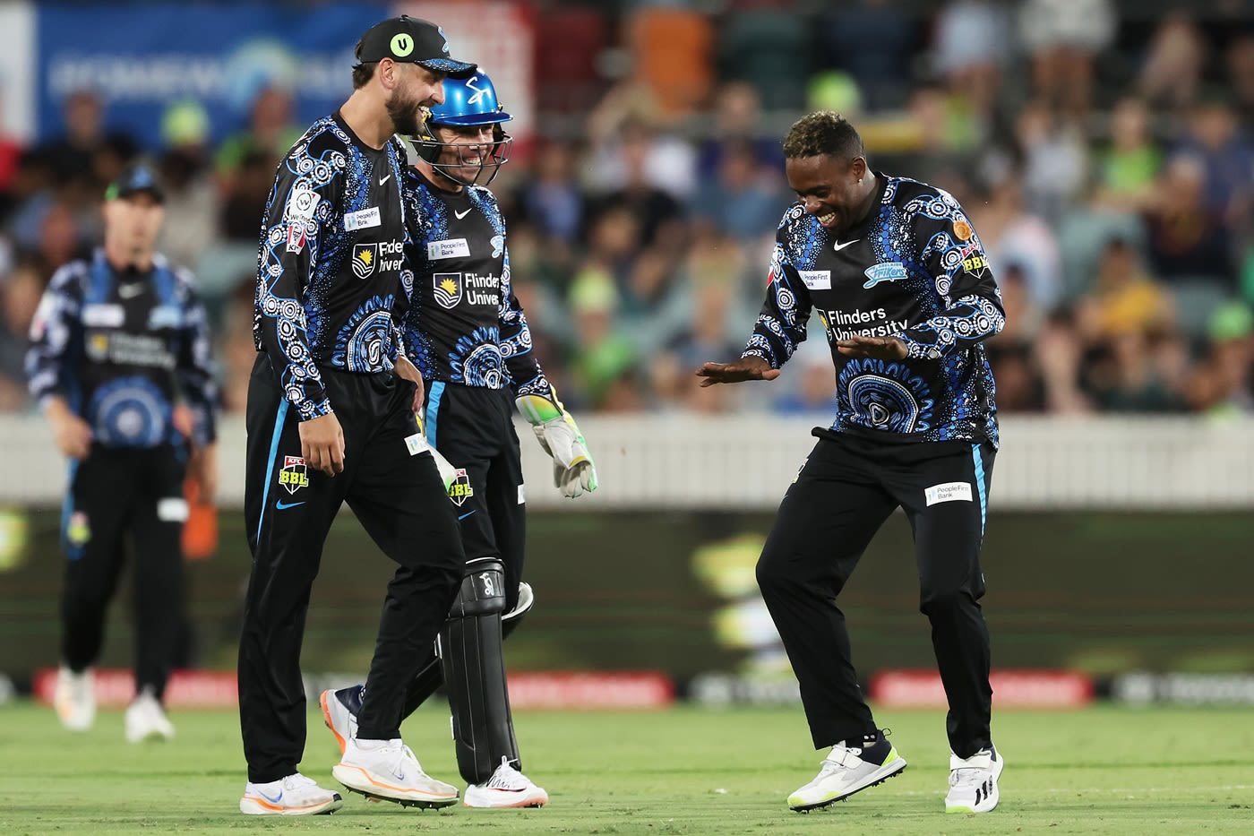Fabian Allen brings out his celebration after dismissing Sam Konstas ...