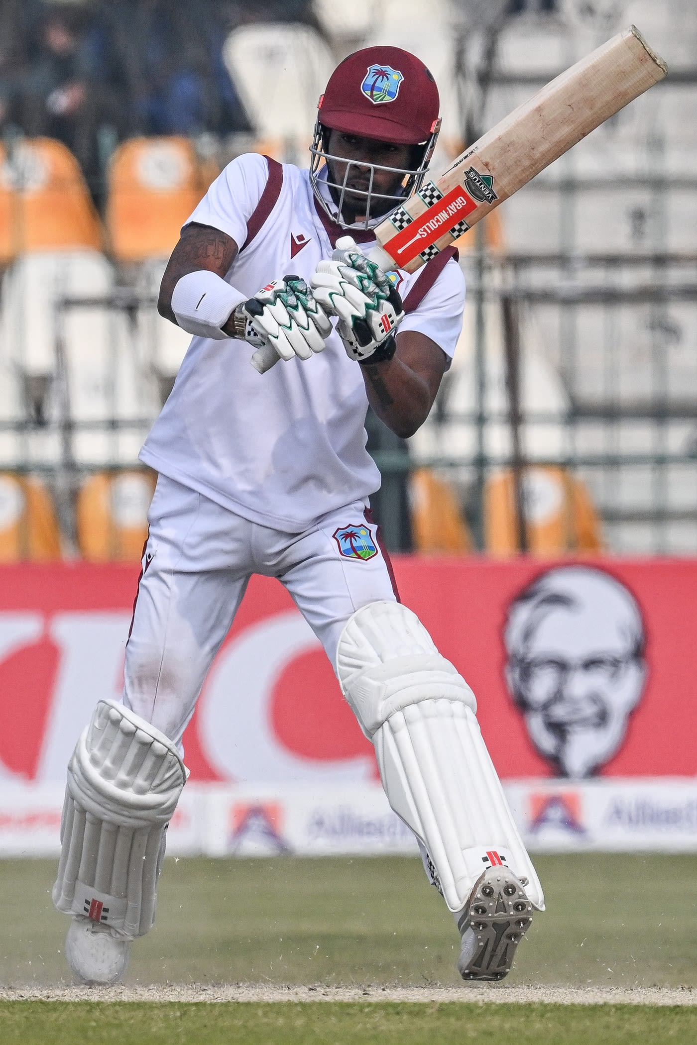 Alick Athanaze compiled a fine half-century on a tough Multan surface ...