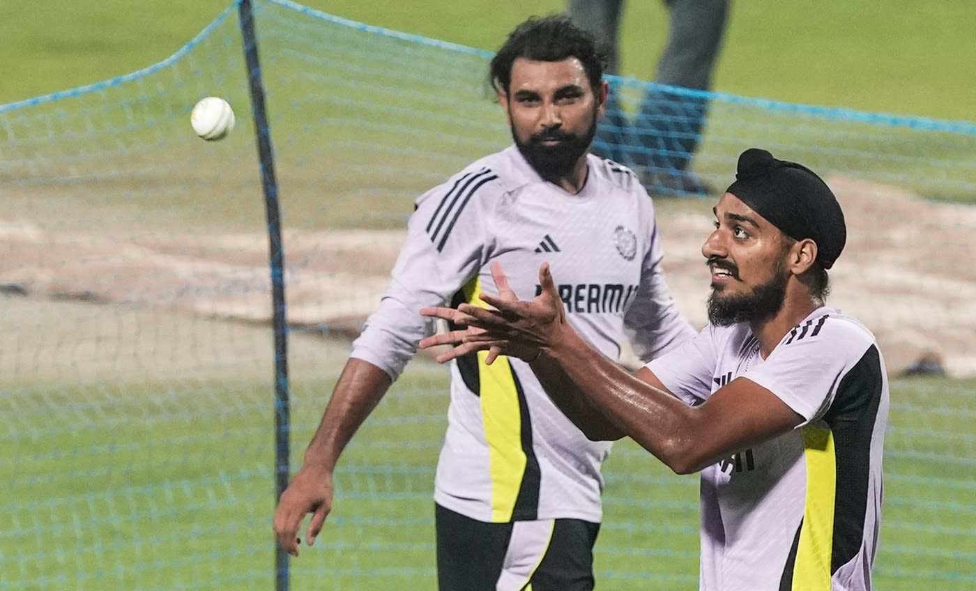 Arshdeep Singh and Mohammed Shami work together at the nets ...