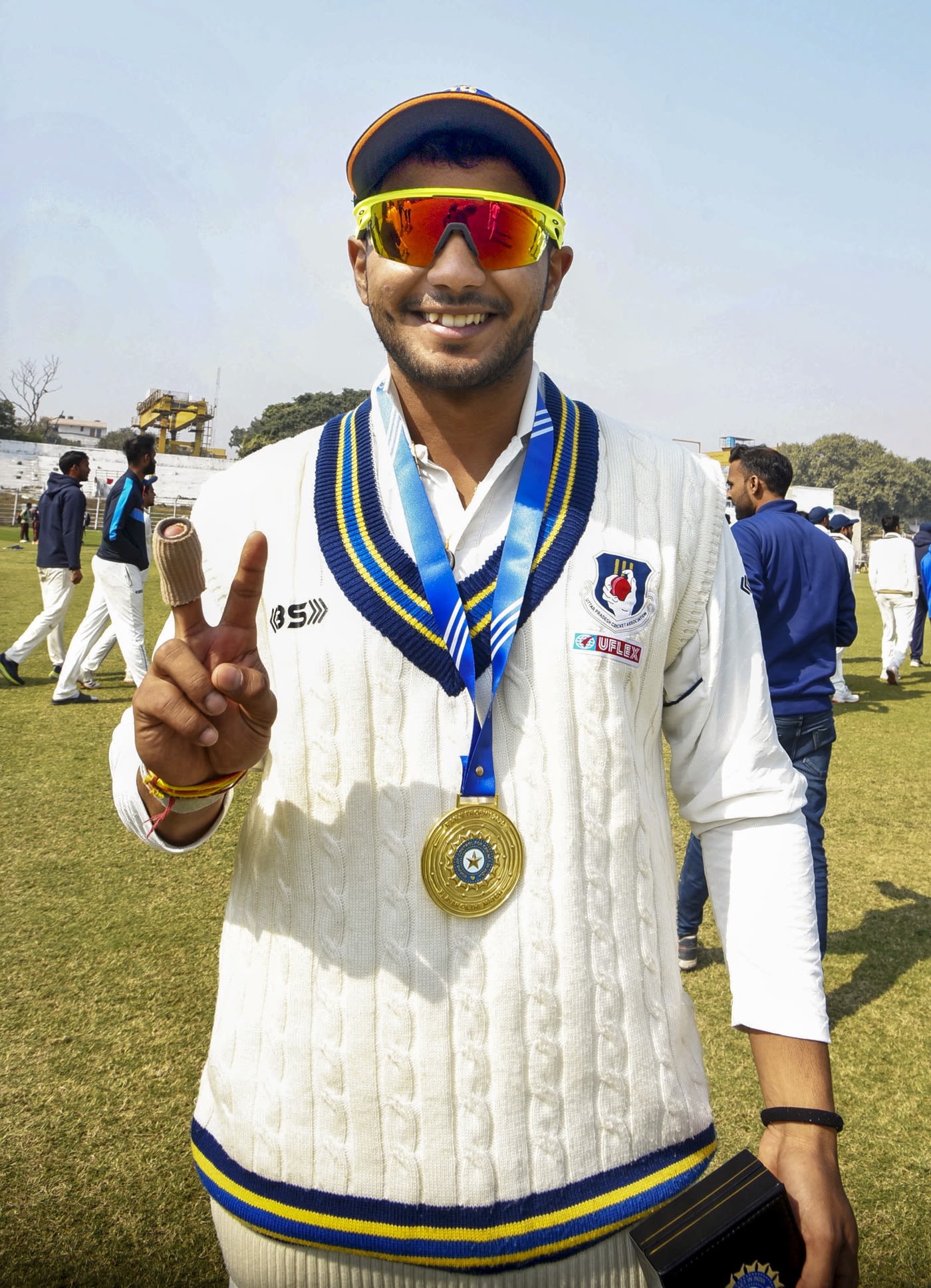 Aryan Juyal poses with the Player-of-the-Match medal | ESPNcricinfo.com