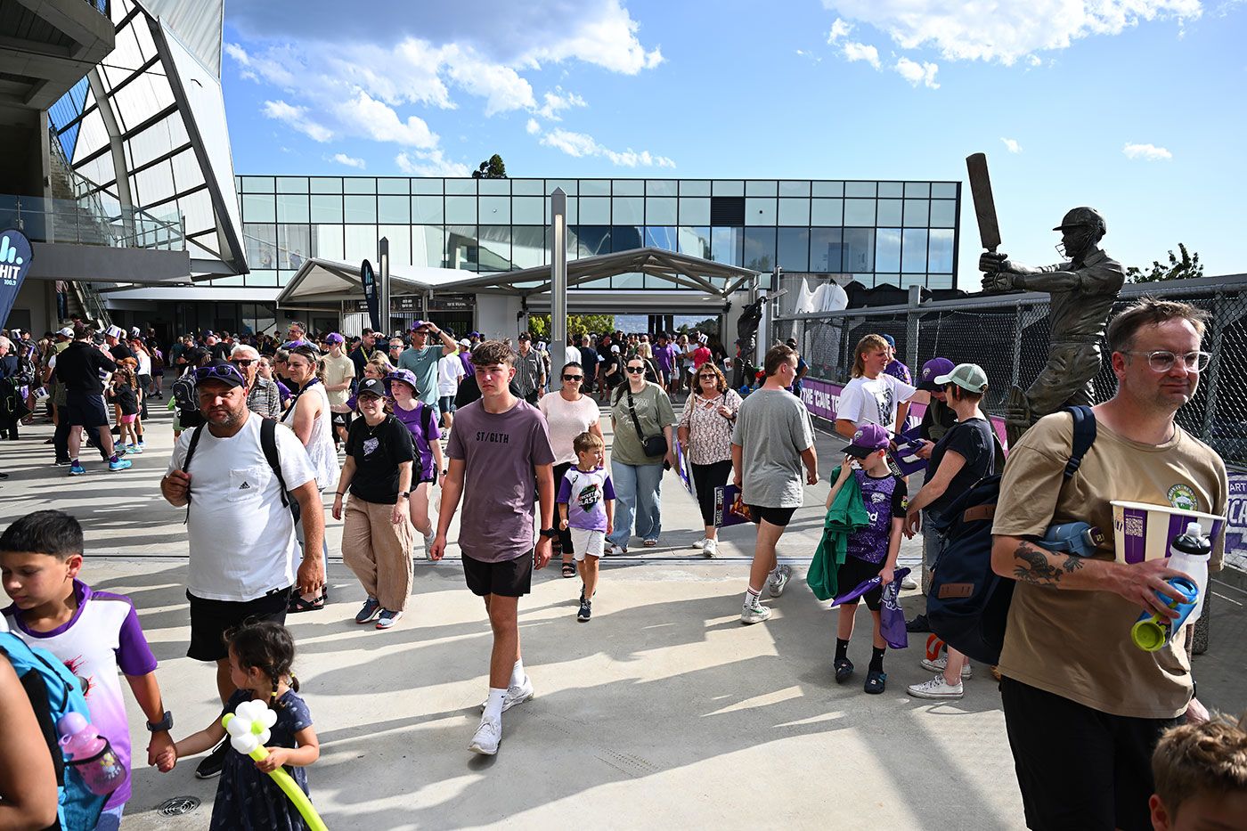 The crowd makes their way into the ground for the BBL final ...