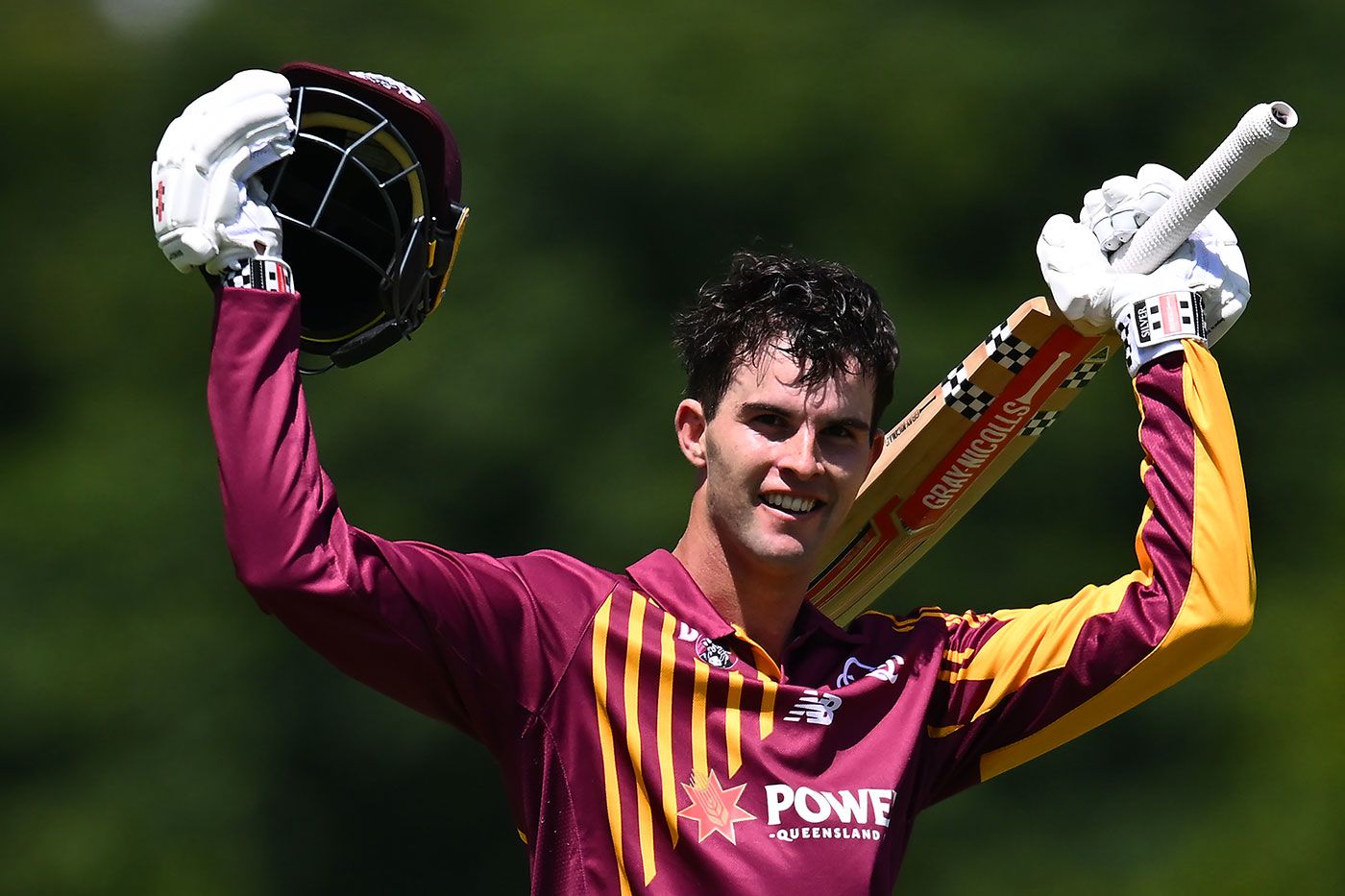 Lachlan Hearne celebrates his century | ESPNcricinfo.com