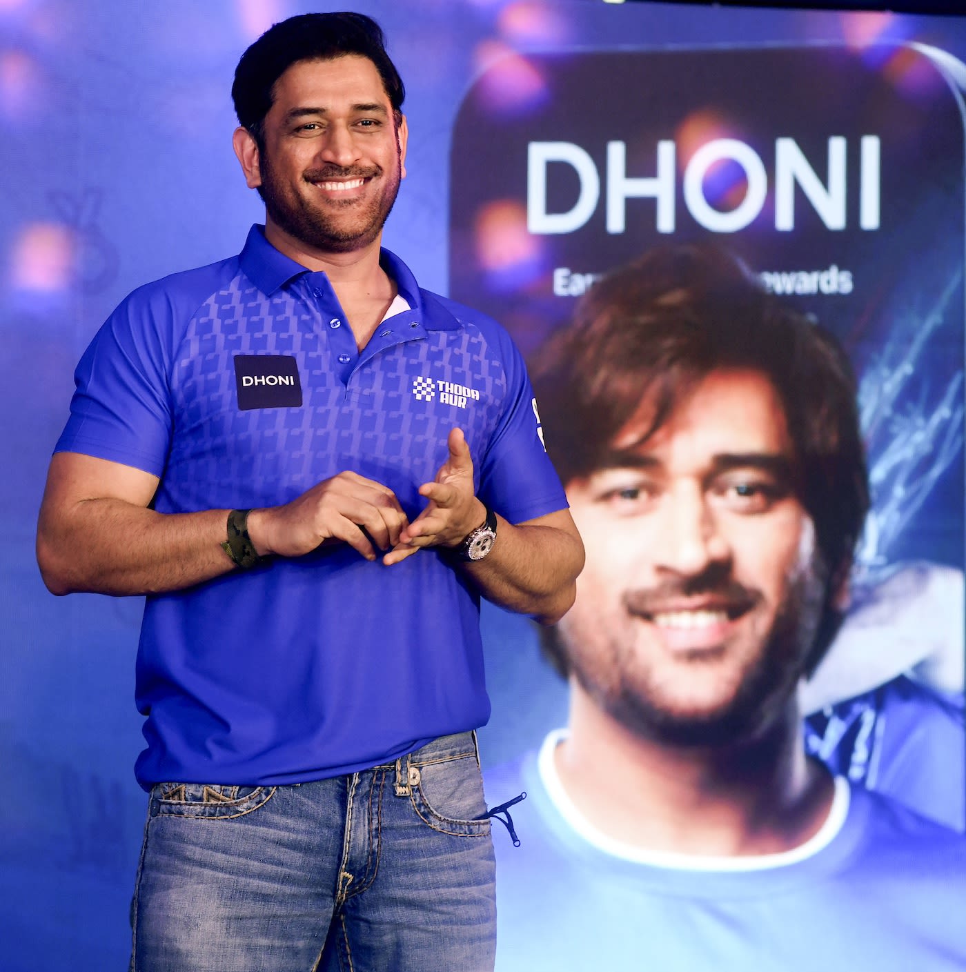 MS Dhoni at an event to launch an app in his name | ESPNcricinfo.com