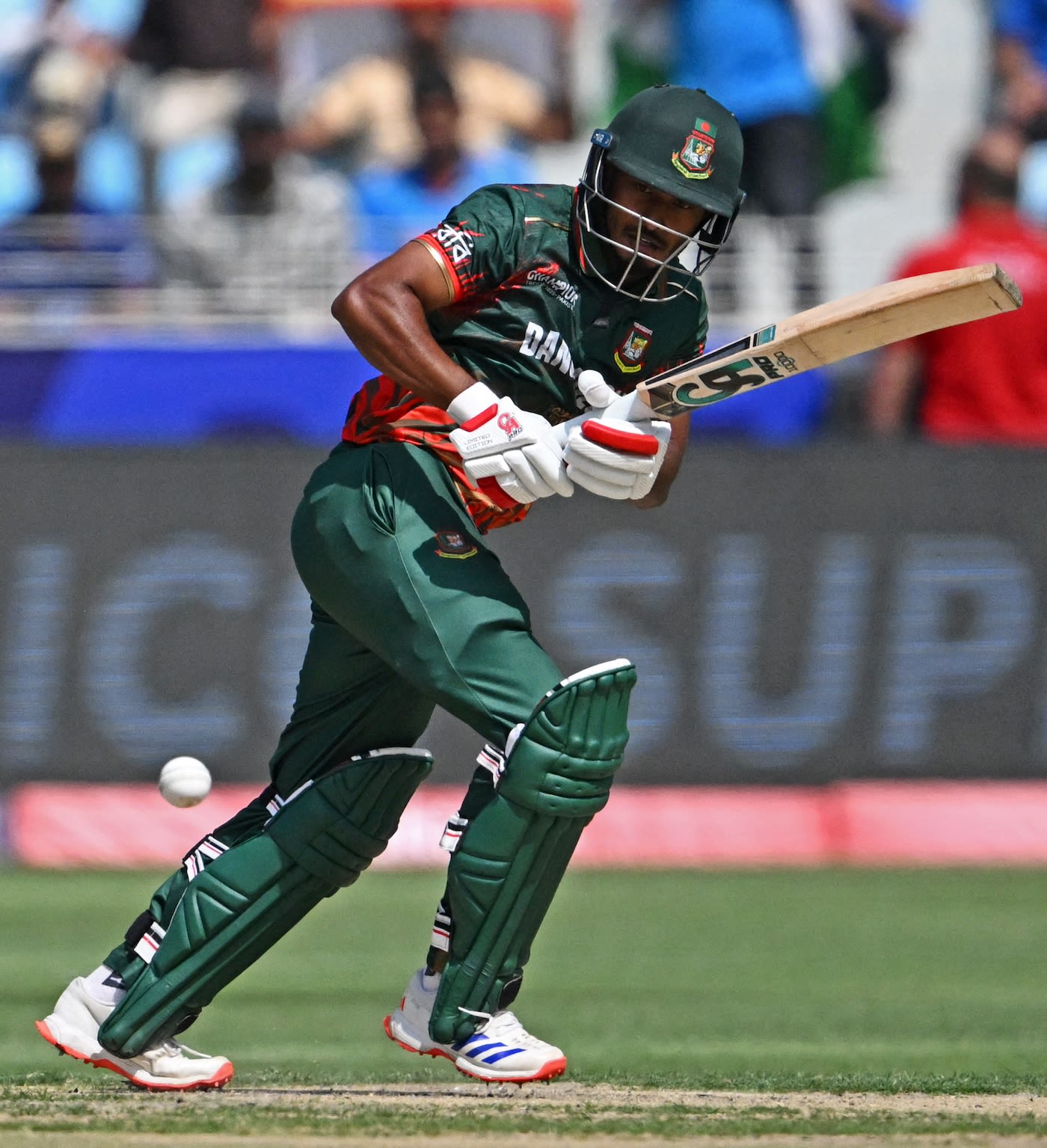 Tanzid Hasan was the only bright spot for Bangladesh early on ...