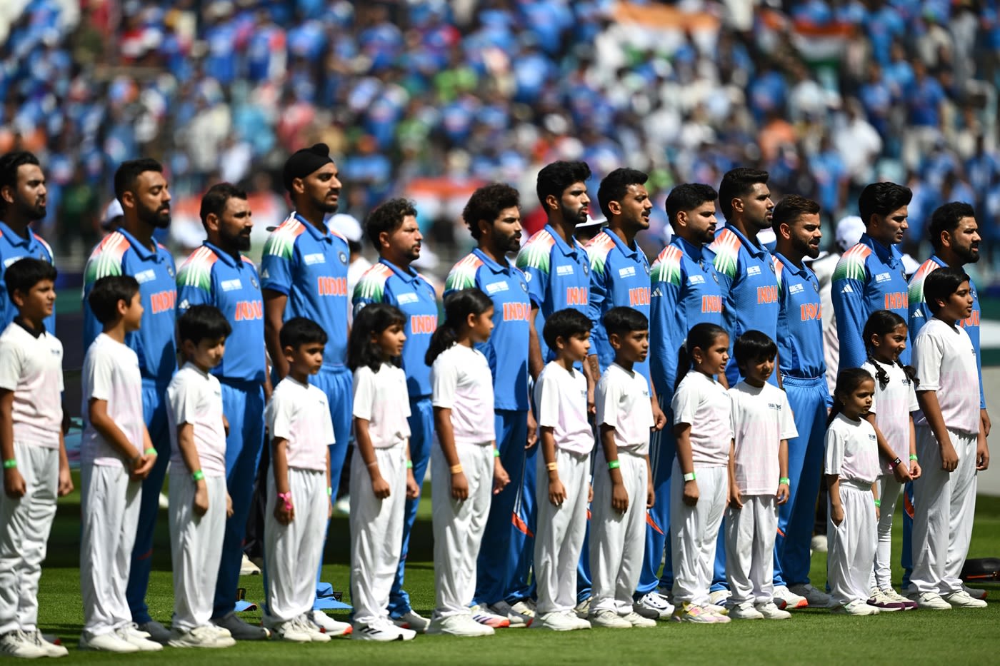 India line up for the national anthem | ESPNcricinfo.com