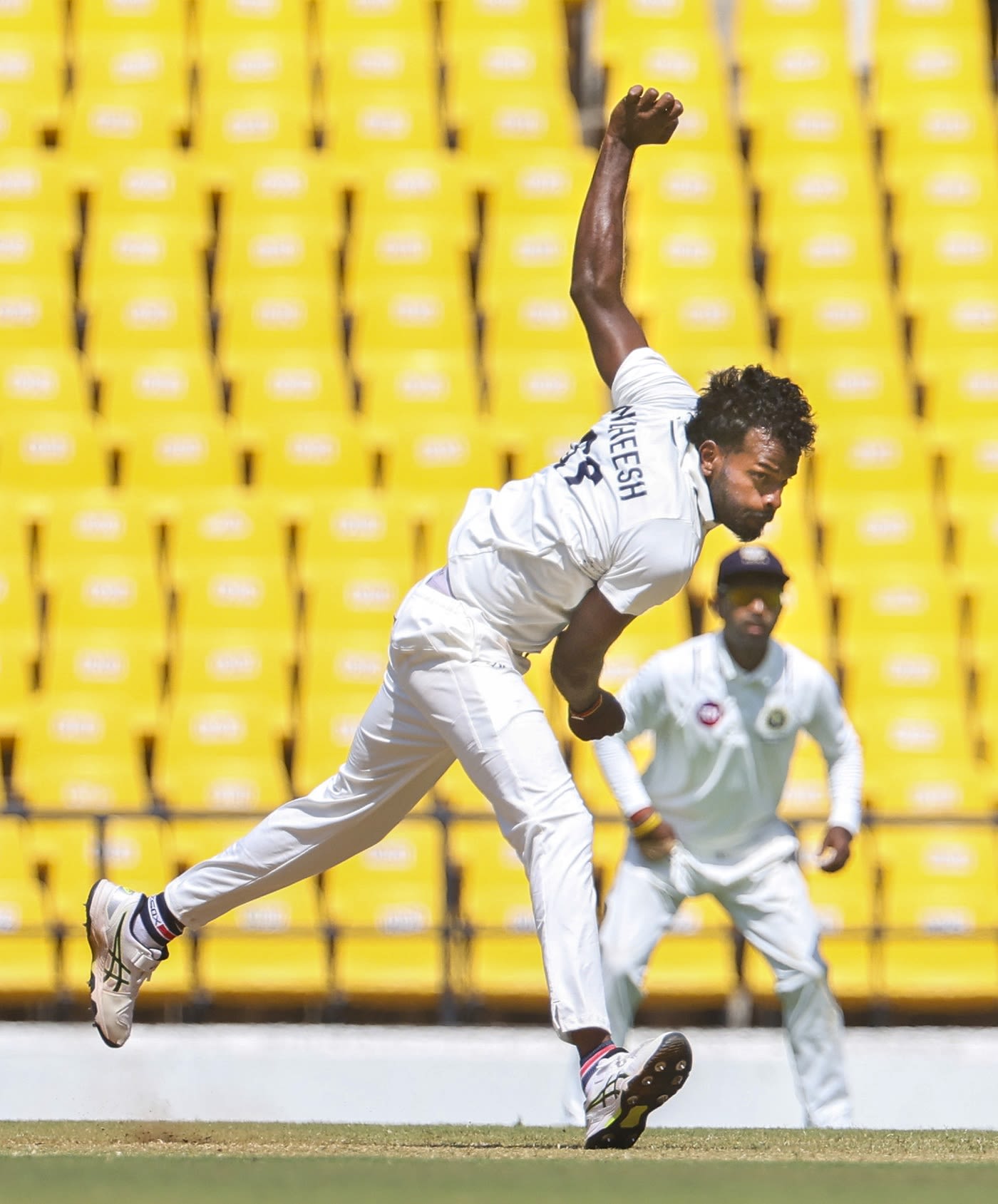 MD Nidheesh bowls | ESPNcricinfo.com