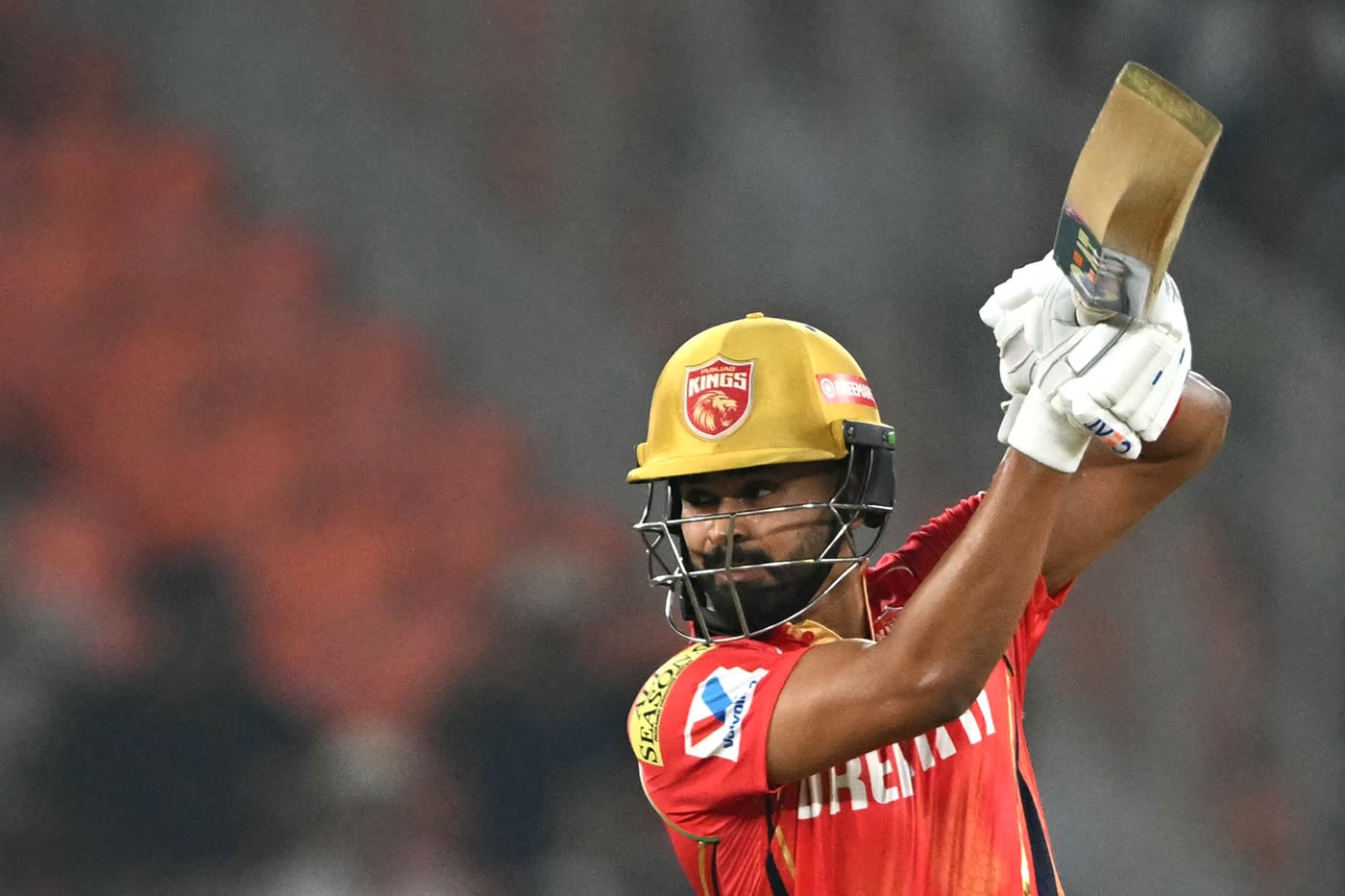 Punjab Kings Shreyas Iyer brought up the first half-century for his ...