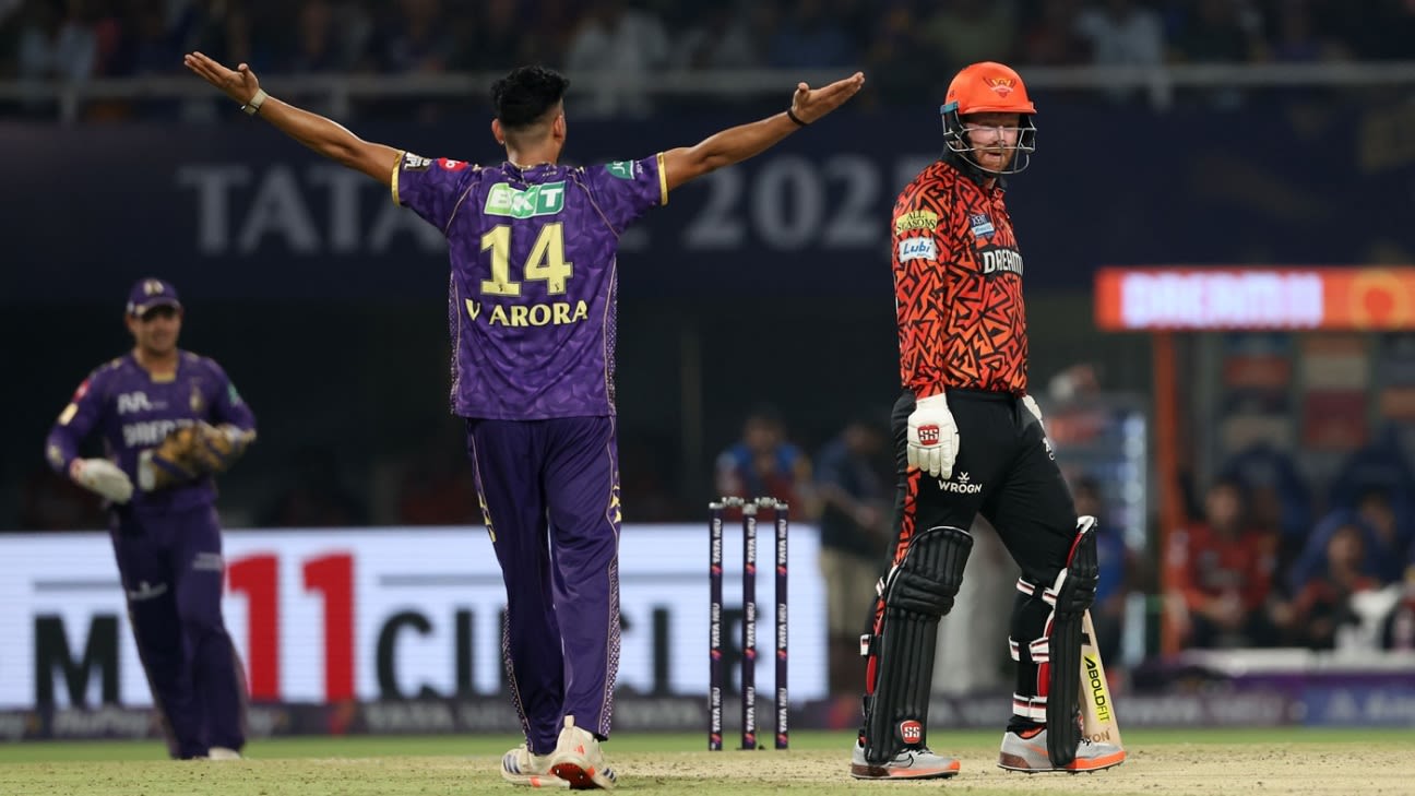 KKR vs SRH, IPL 2025 - Vaibhav Arora and Harshit Rana go full to stop Travis Head and Abhishek ...