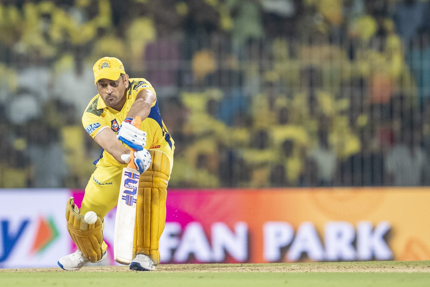 MS Dhoni pushes forward | ESPNcricinfo.com