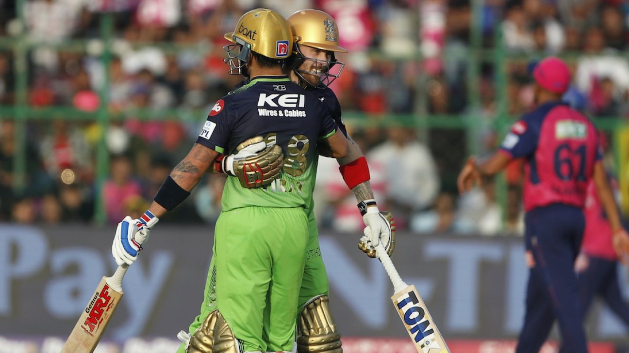 RR vs RCB 28वां मैच - RCB की 9 विकेट से जीत, 15 गेंद बाकी