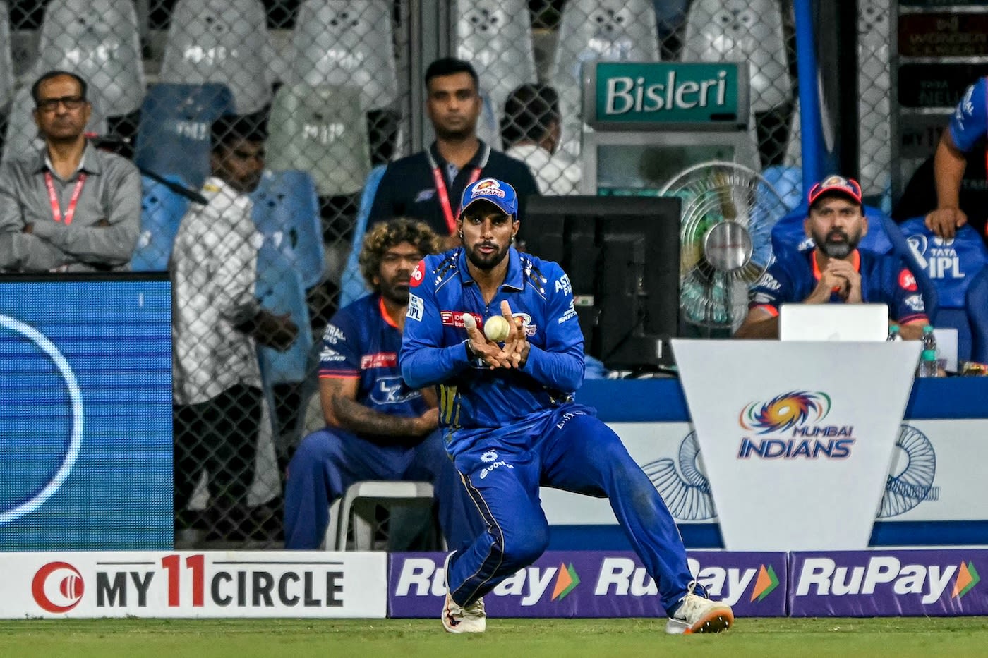 Tilak Varma settled under one from Nitish Kumar Reddy at long-on ...