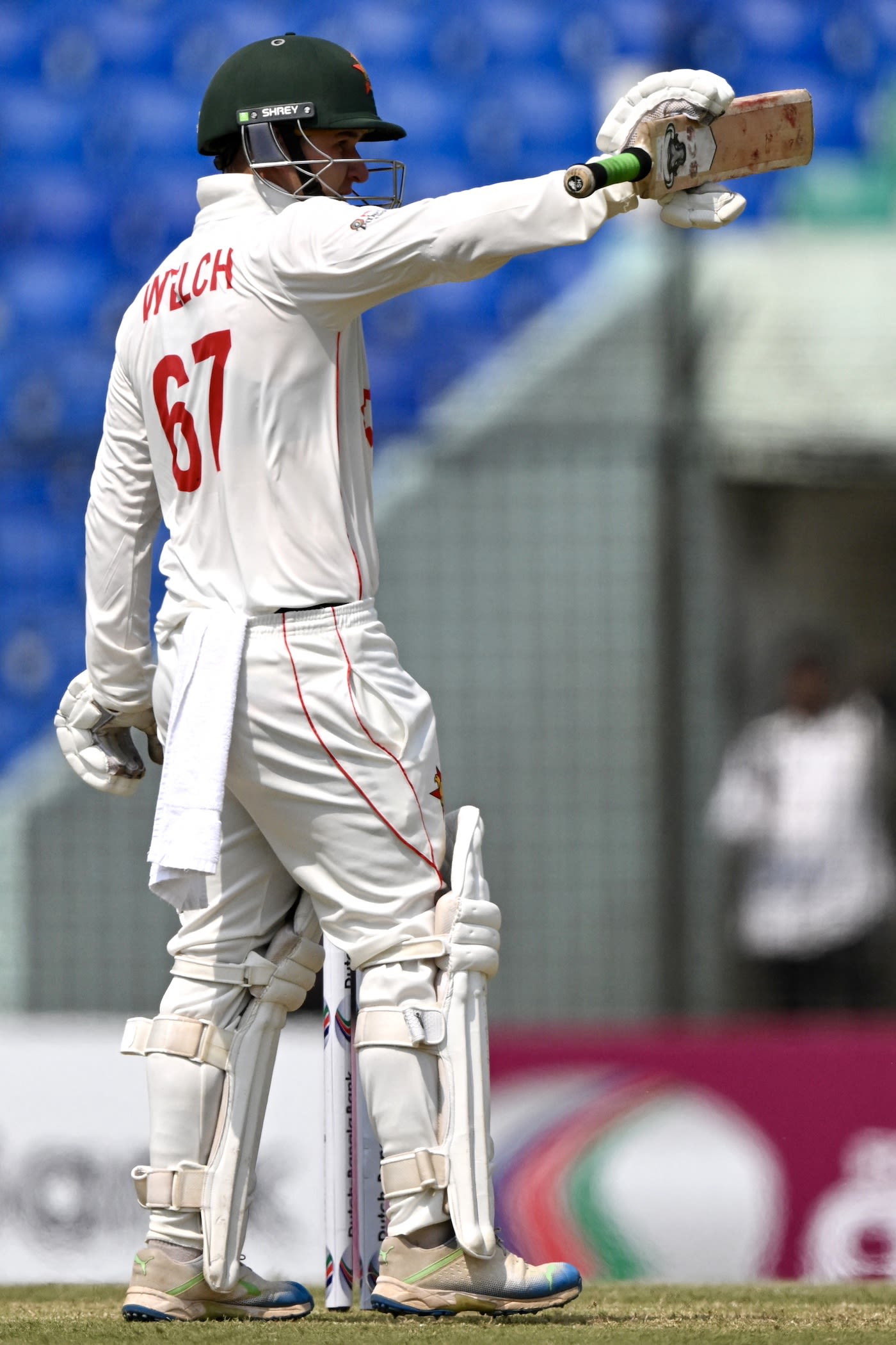Nick Welch scored his second half-century in Test cricket ...