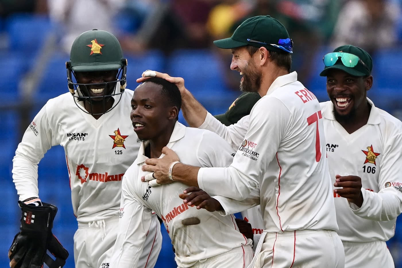 Debutant Vincent Masekesa got a five-wicket haul in his first innings ...