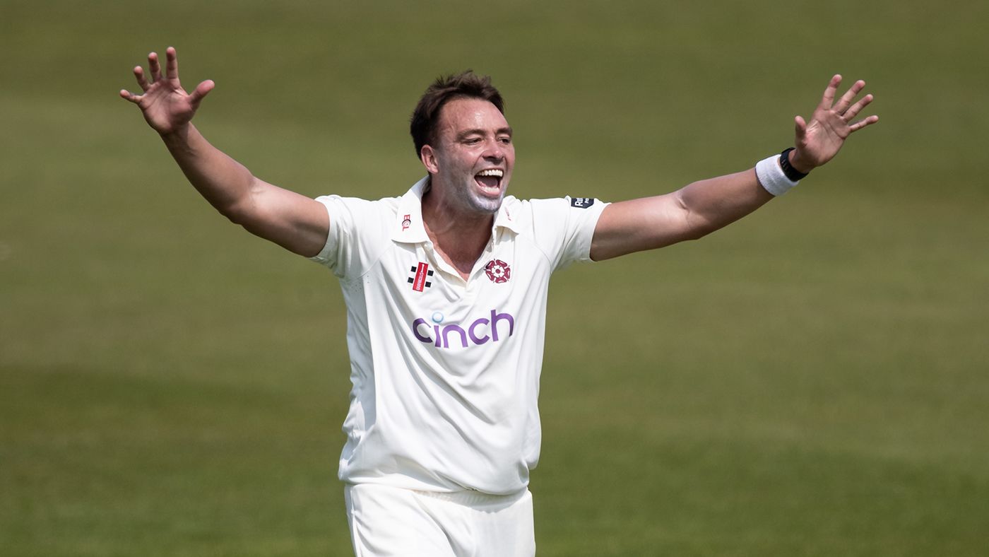 Harry Conway celebrates a wicket on debut | ESPNcricinfo.com