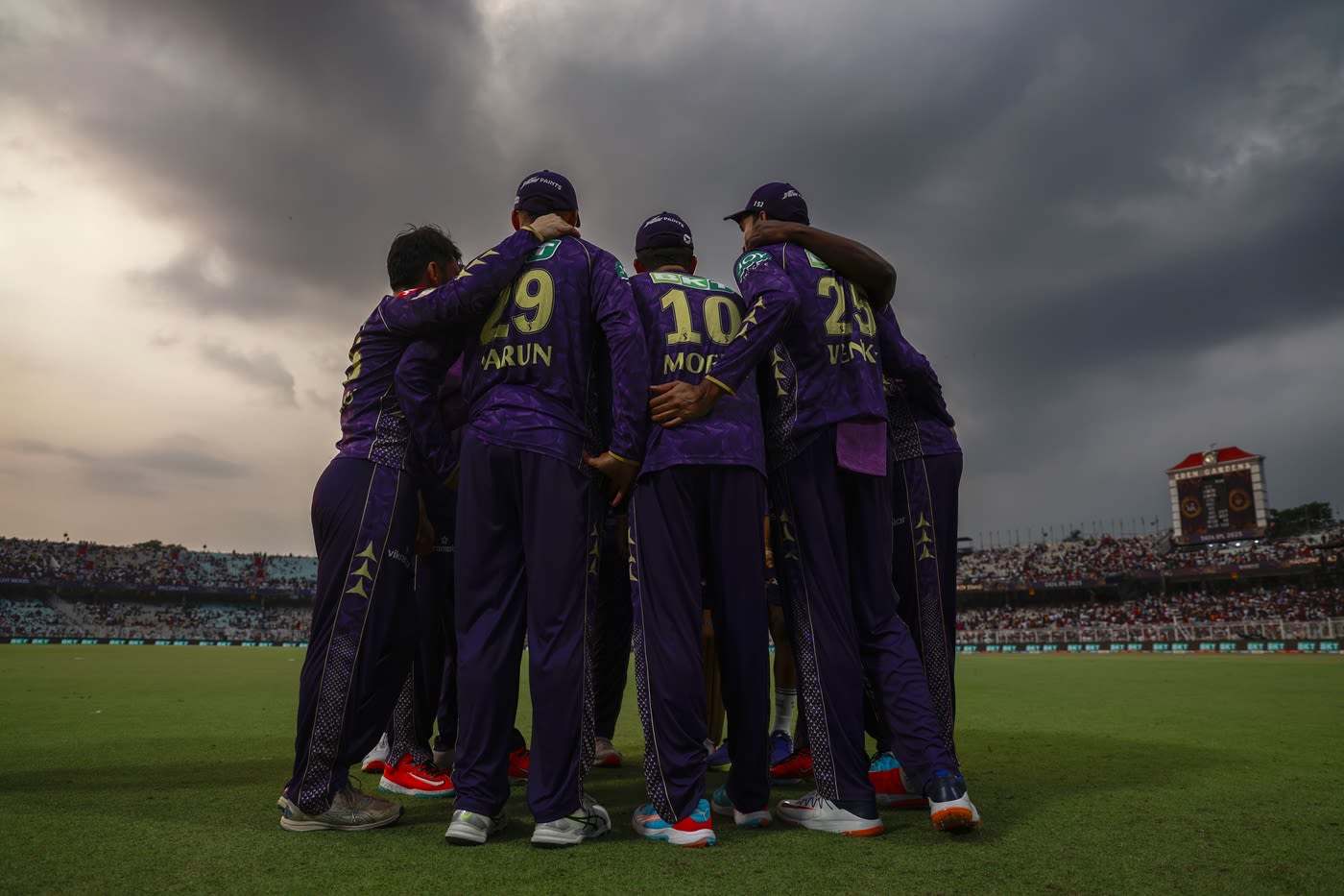 KKR prepare to take field with dark clouds hovering at Eden Gardens ...