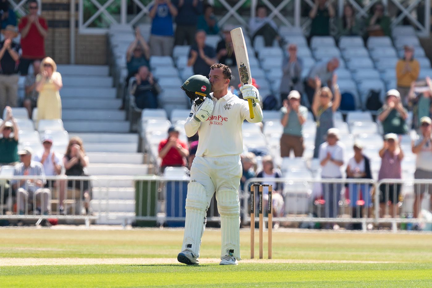 Liam Patterson-White celebrates completing his first century at Trent ...