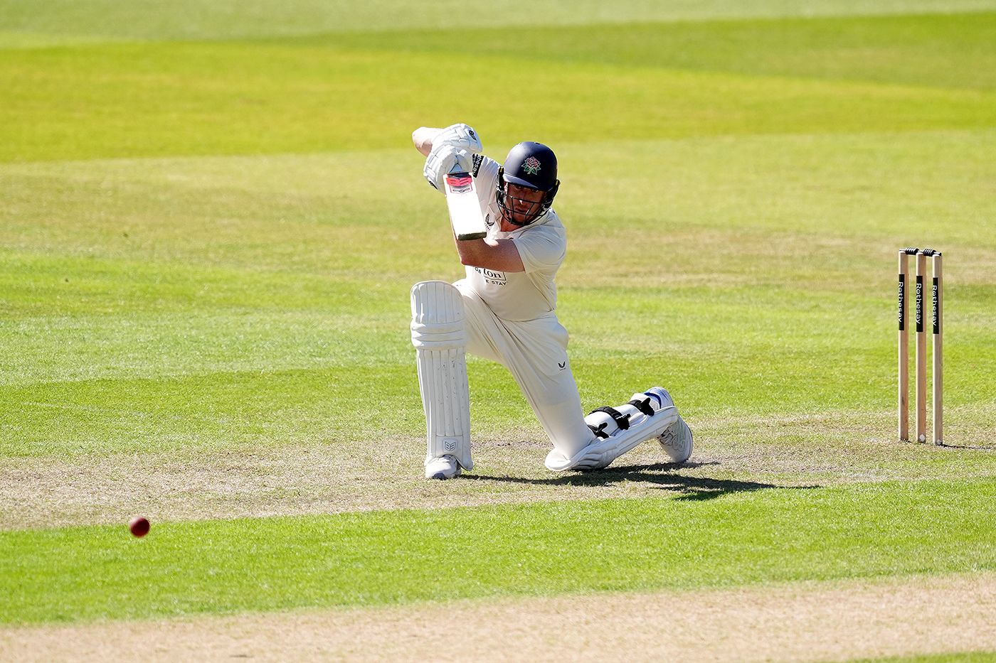 Luke Wells drives during his half-century | ESPNcricinfo.com