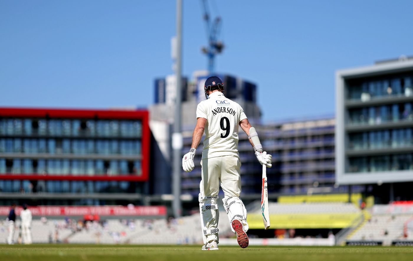 James Anderson walks out to bat for the first time since his Test ...