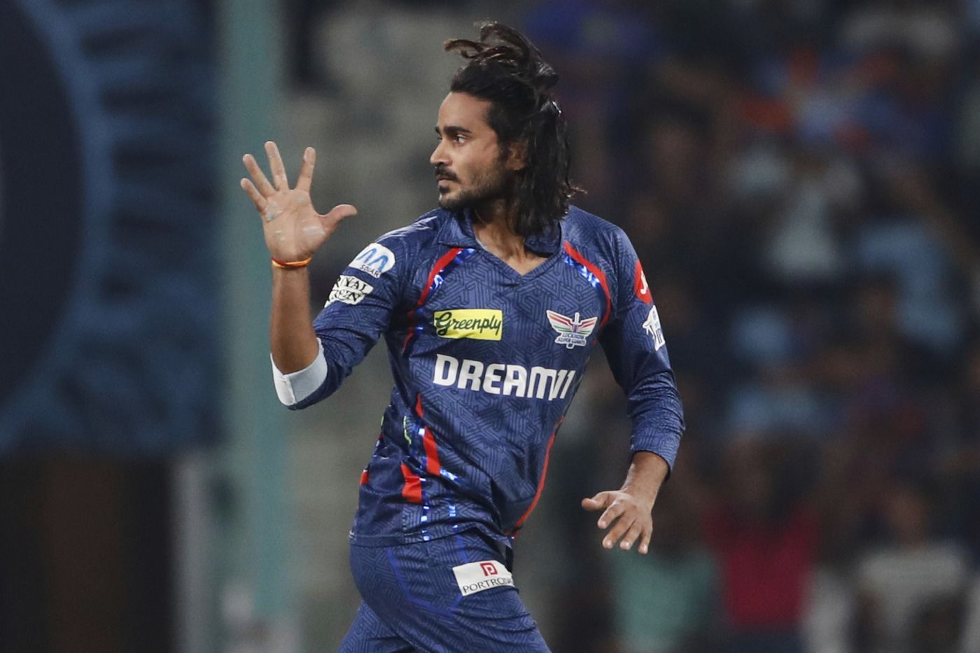 Digvesh Rathi celebrates after getting the better of Abhishek Sharma ...