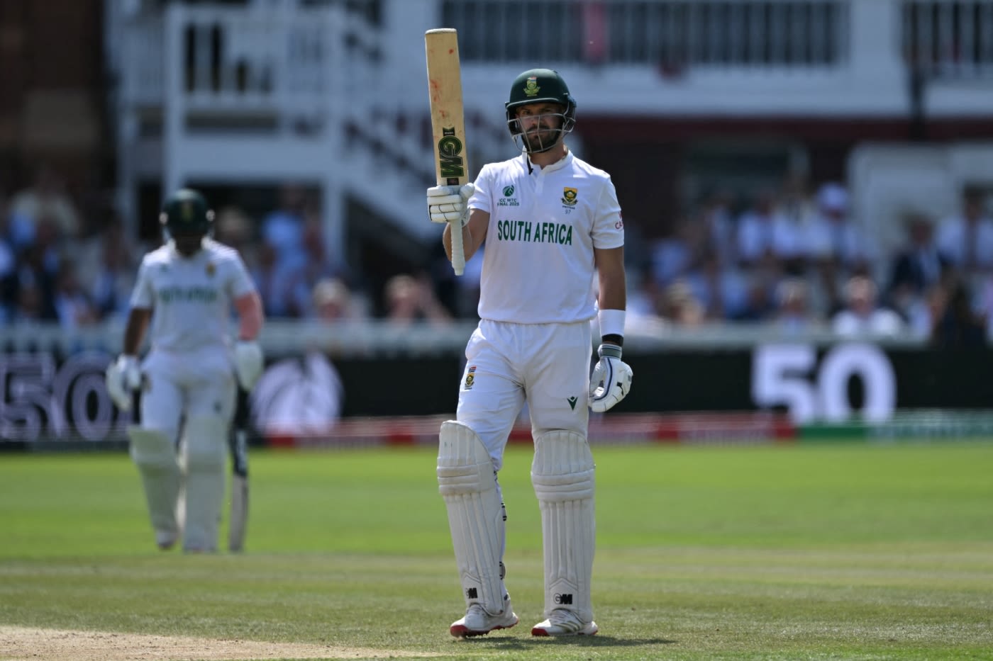 Aiden Markram brought up his fifty in the first over after tea ...