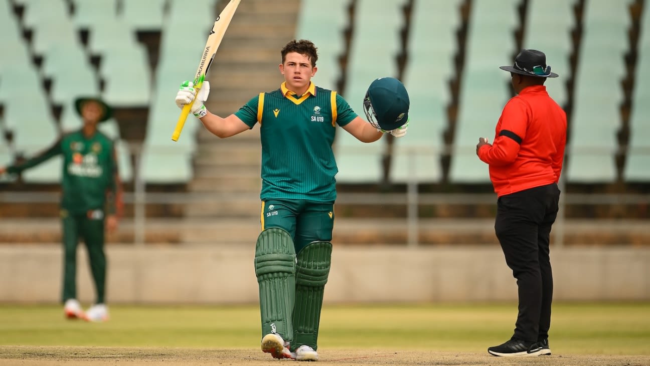 Jorich Van Schalkwyk of South Africa U19 hits first double century ton in men's Youth ODIs ...