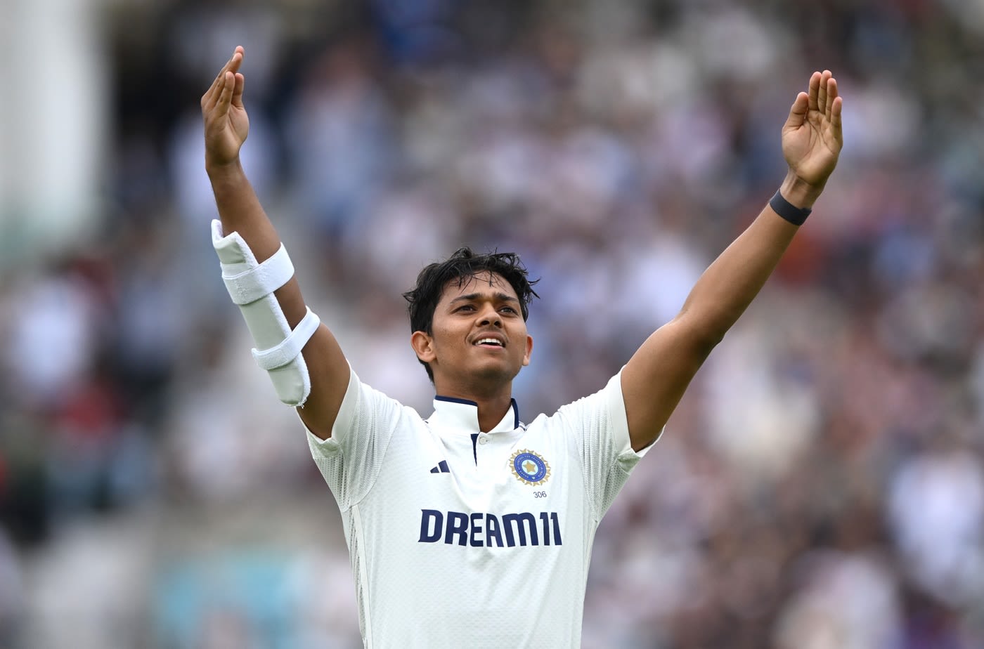 Yashasvi Jaiswal celebrates his century | ESPNcricinfo.com