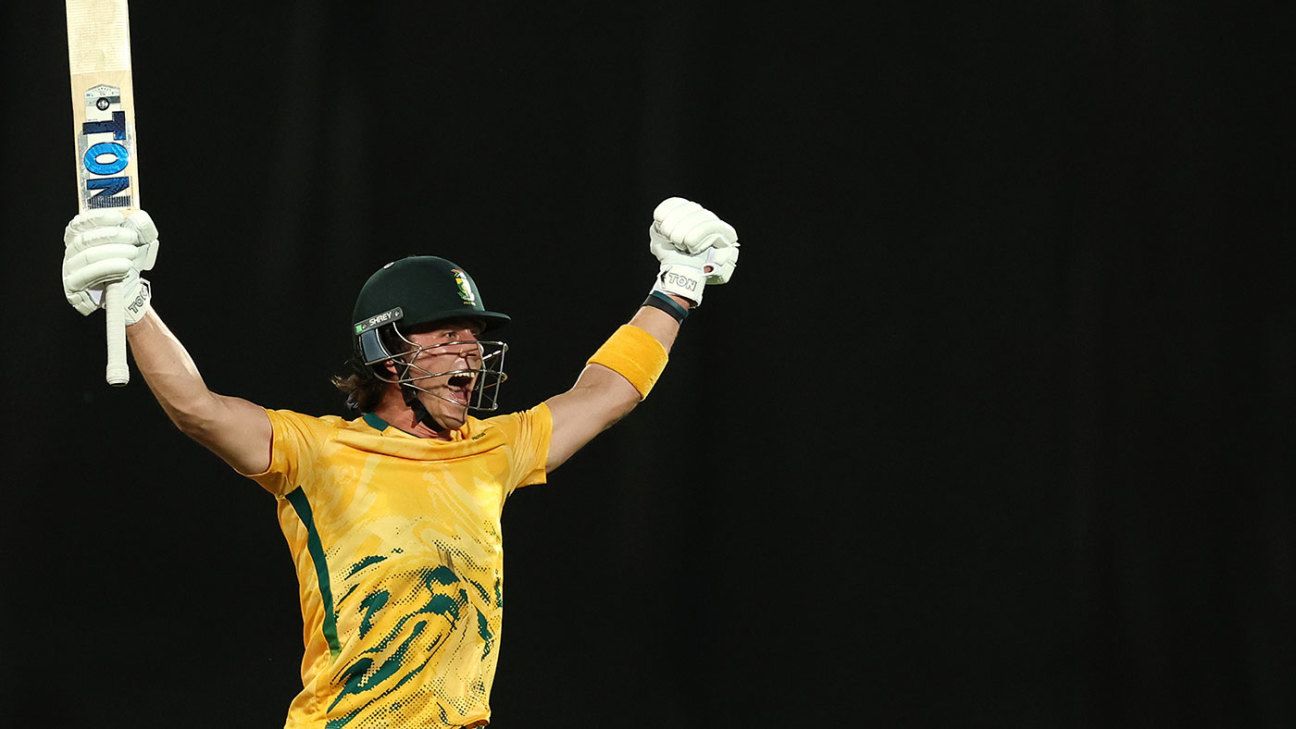 Dewald Brevis makes a statement with 125* vs Australia - 'I'm here now ...
