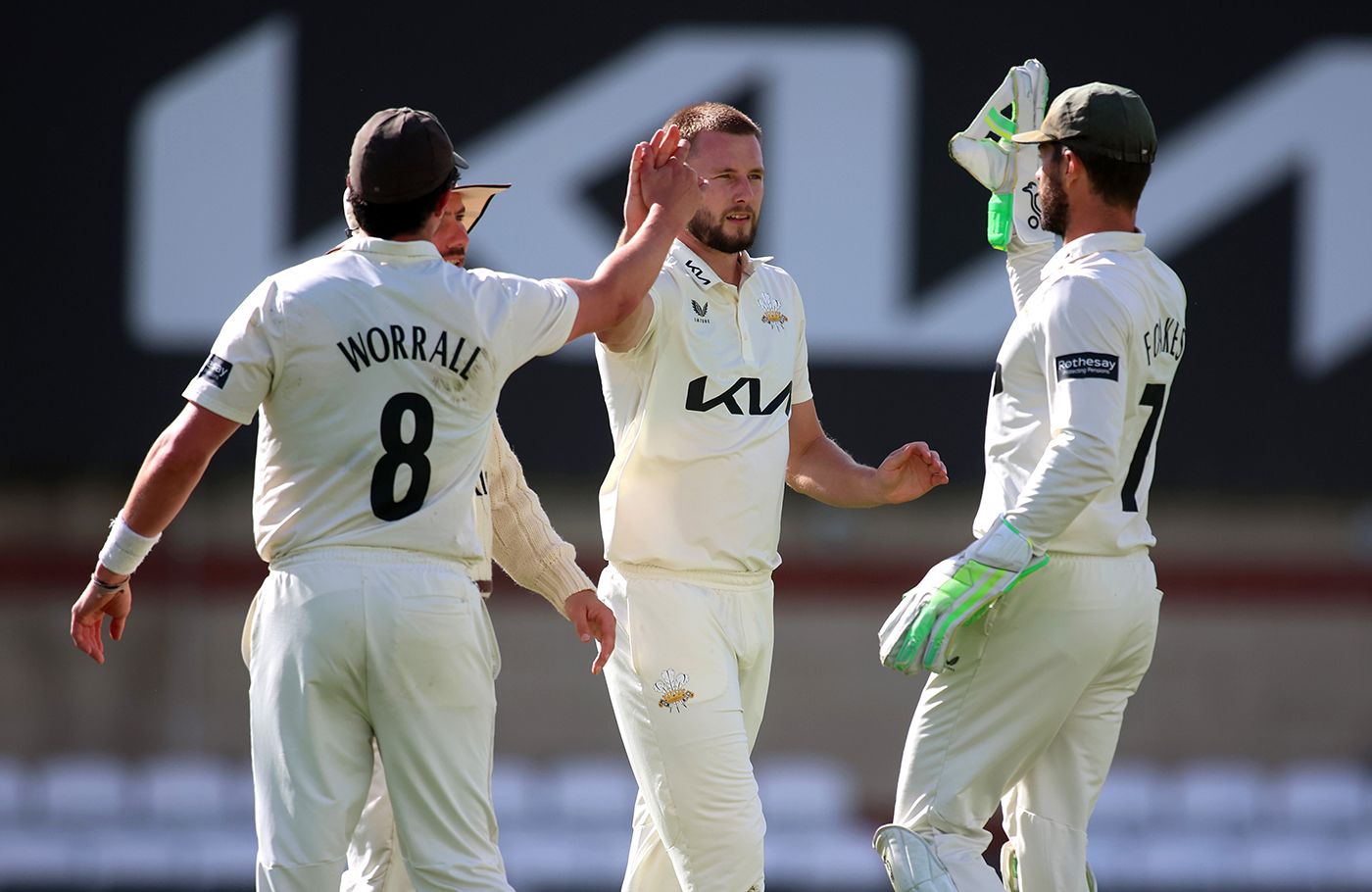 Gus Atkinson made the breakthrough in the morning session ...