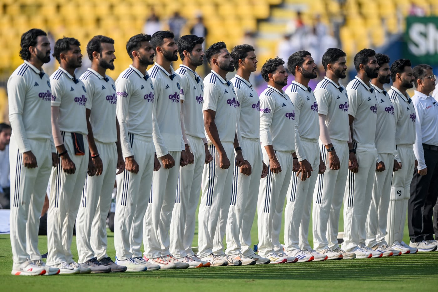 India line up for the national anthem | ESPNcricinfo.com