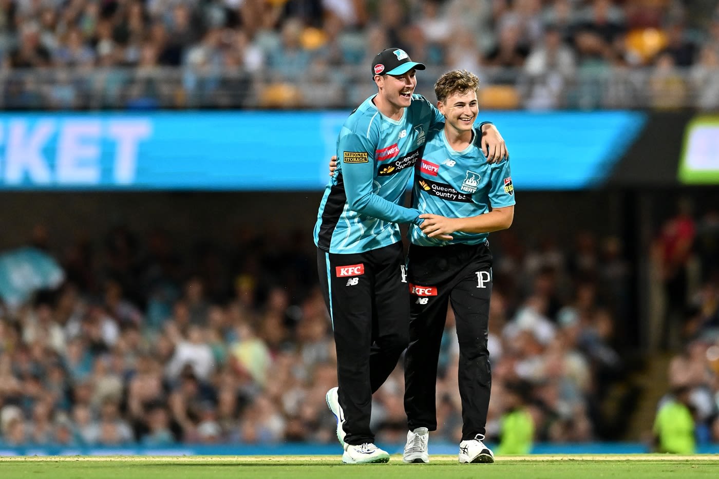 Matt Renshaw celebrates with Thomas Balkin | ESPNcricinfo.com