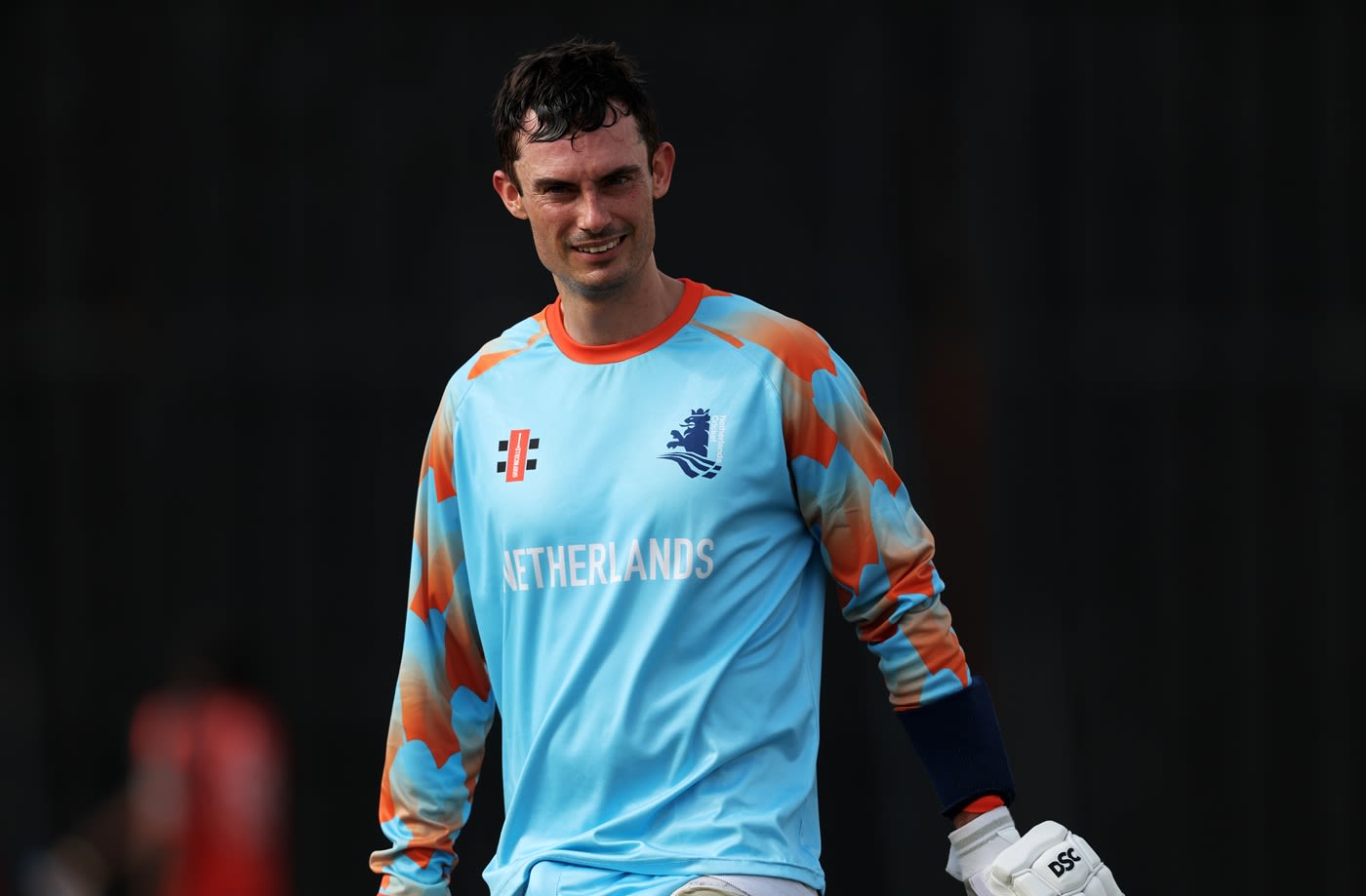 Netherlands captain Scott Edwards gets ready for a batting session ...