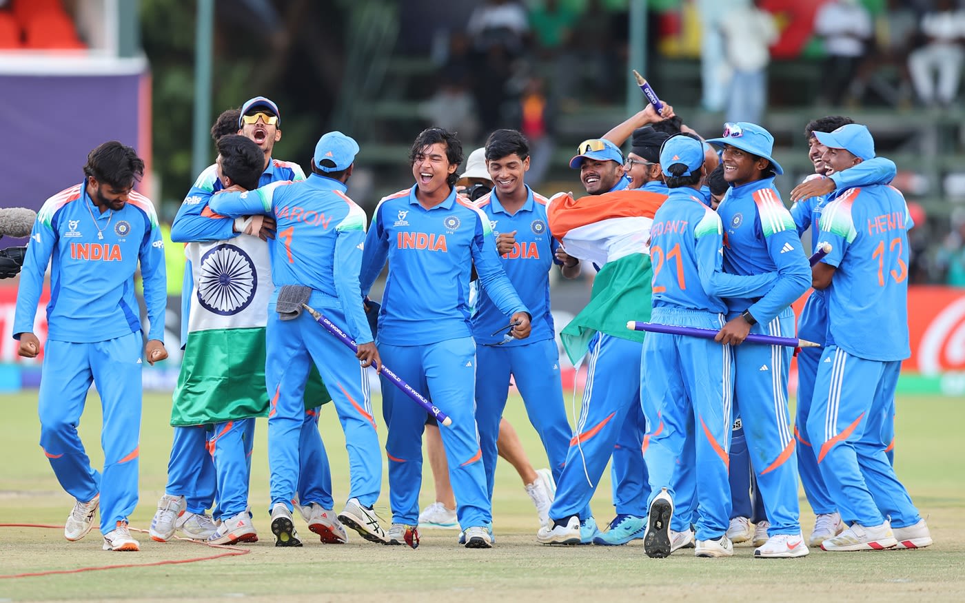 India celebrate their win | ESPNcricinfo.com