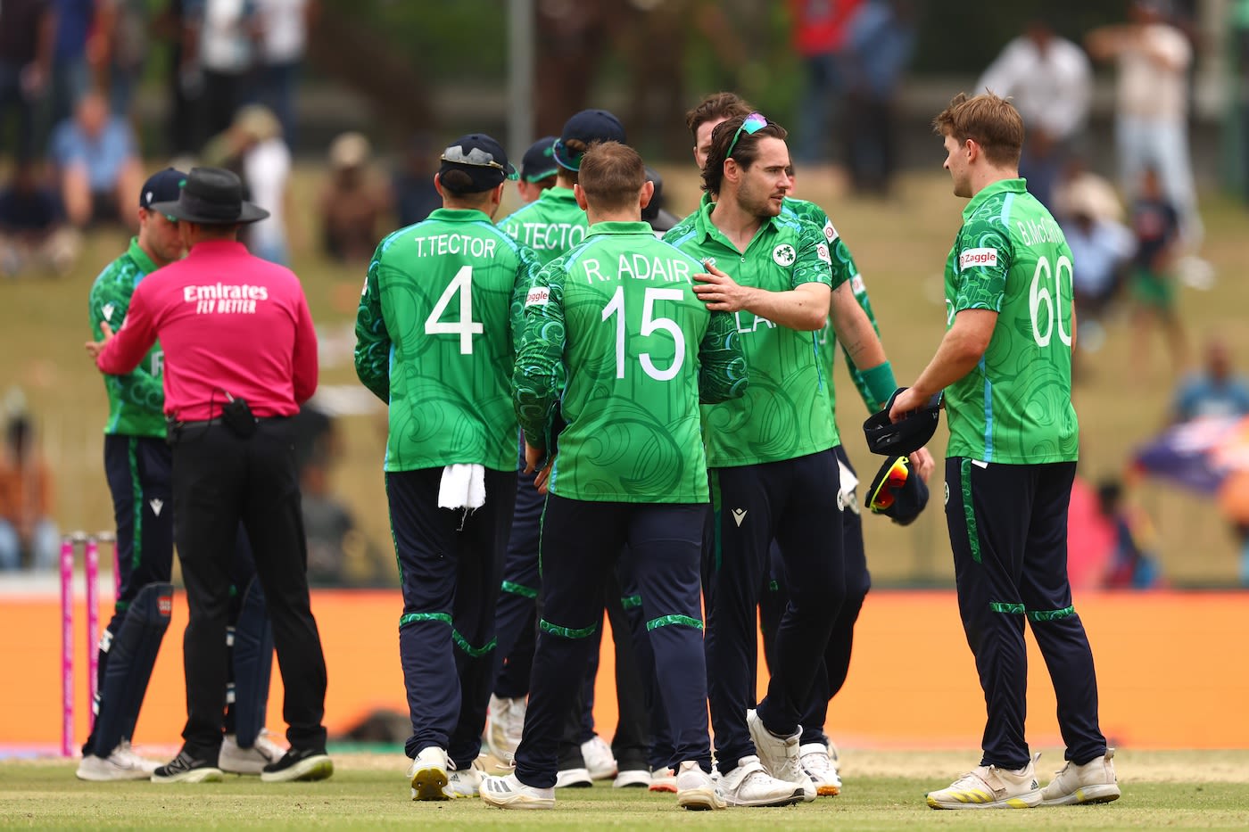 Ireland celebrate their win over Oman | ESPNcricinfo.com