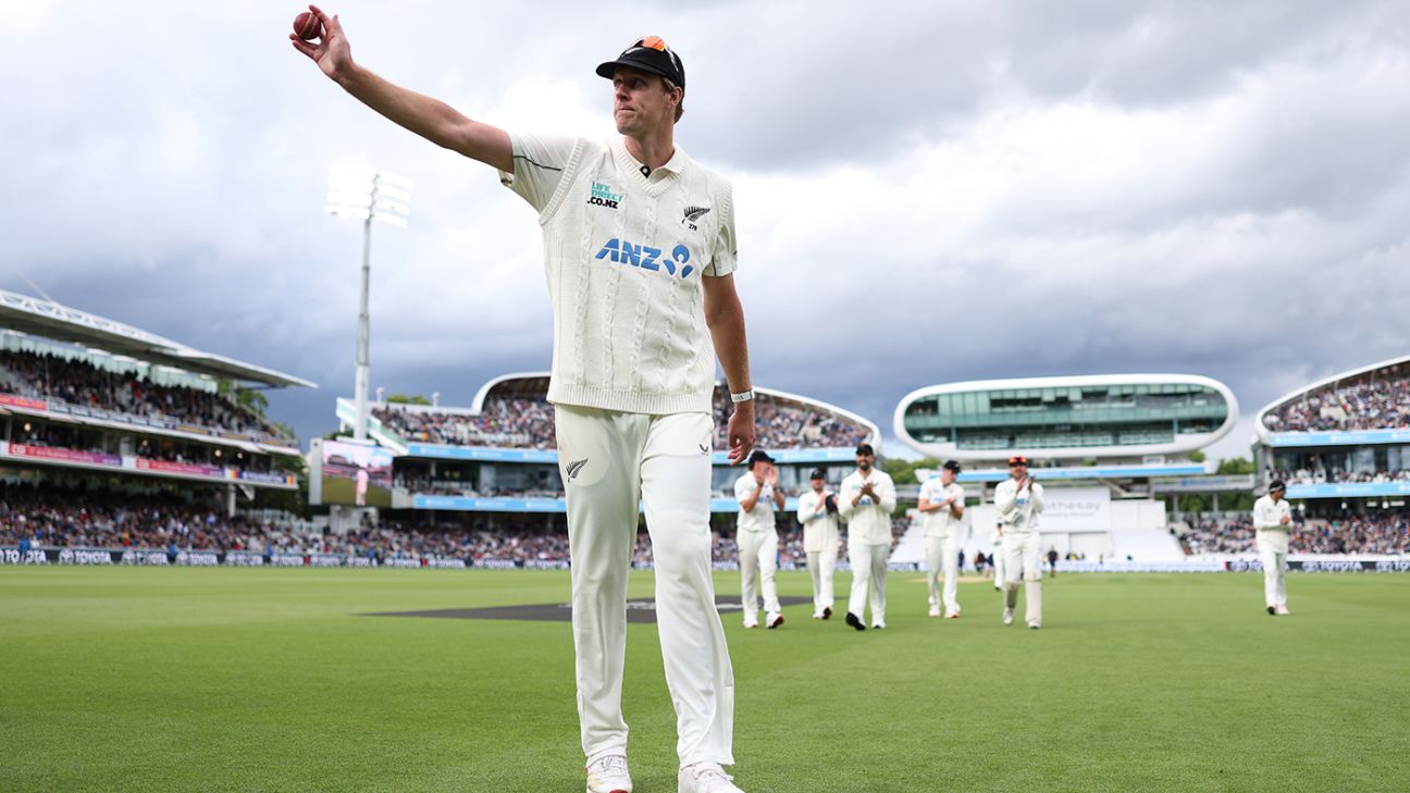 England vs New Zealand, 1st Test - Kyle Jamieson completes long climb ...